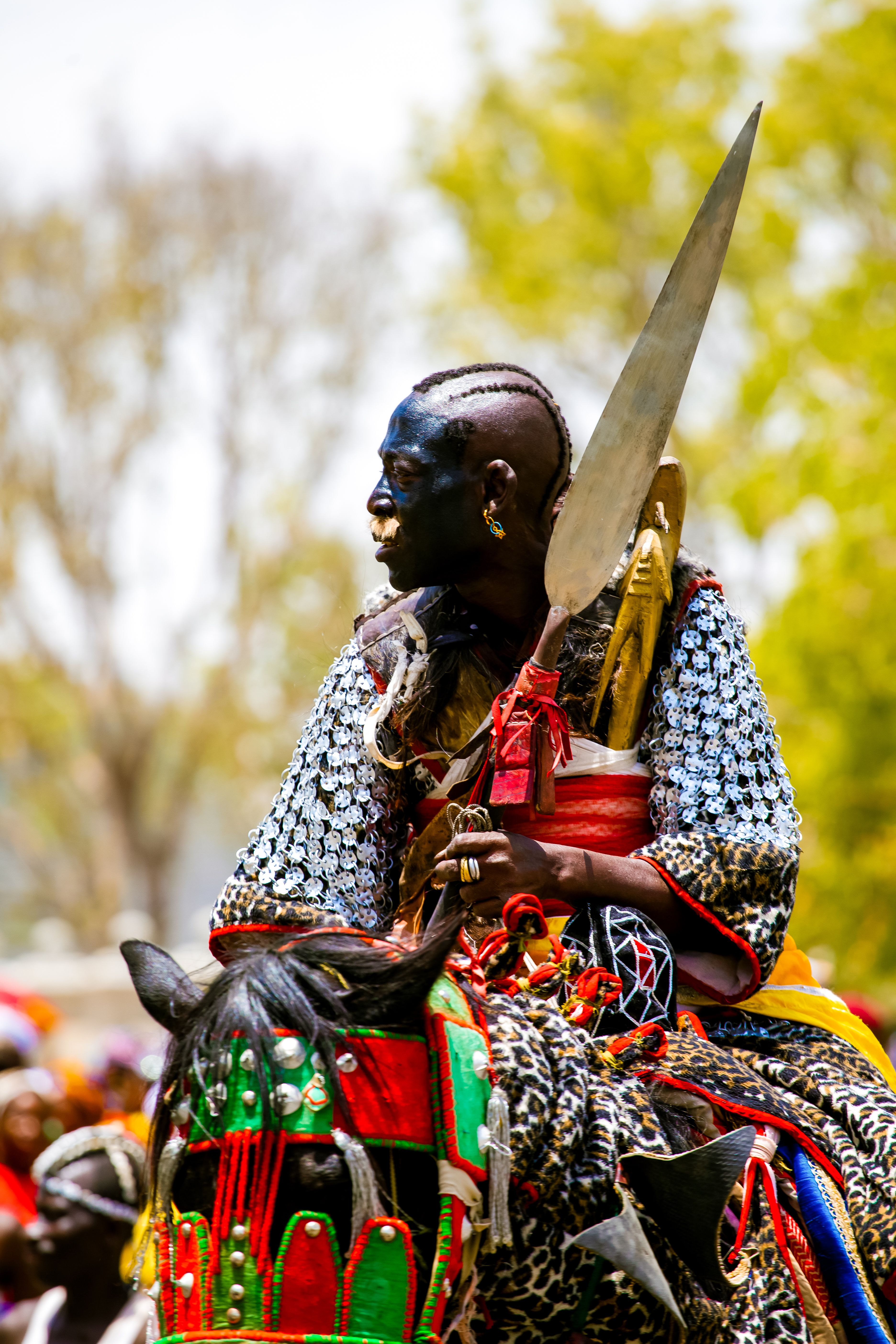 Traditional African Warrior on Decorated Horseback · Free Stock Photo