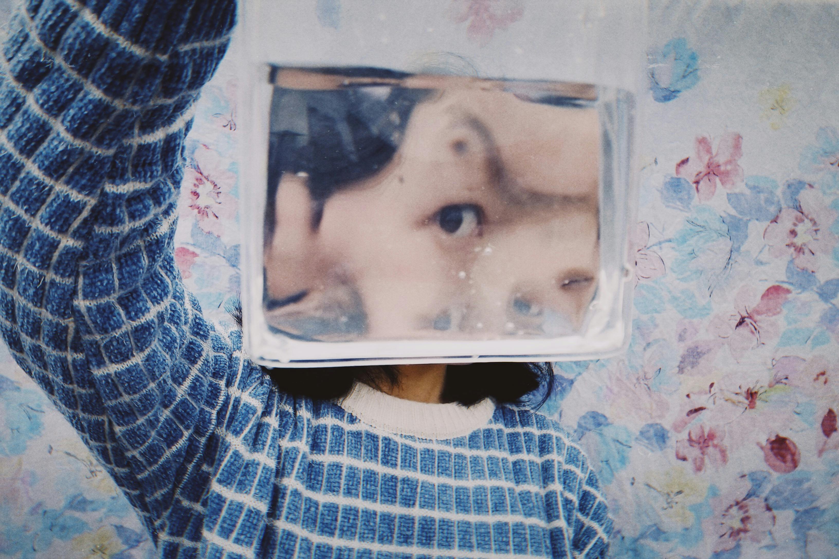 Creative Portrait with Distorted Reflection Effect · Free Stock Photo