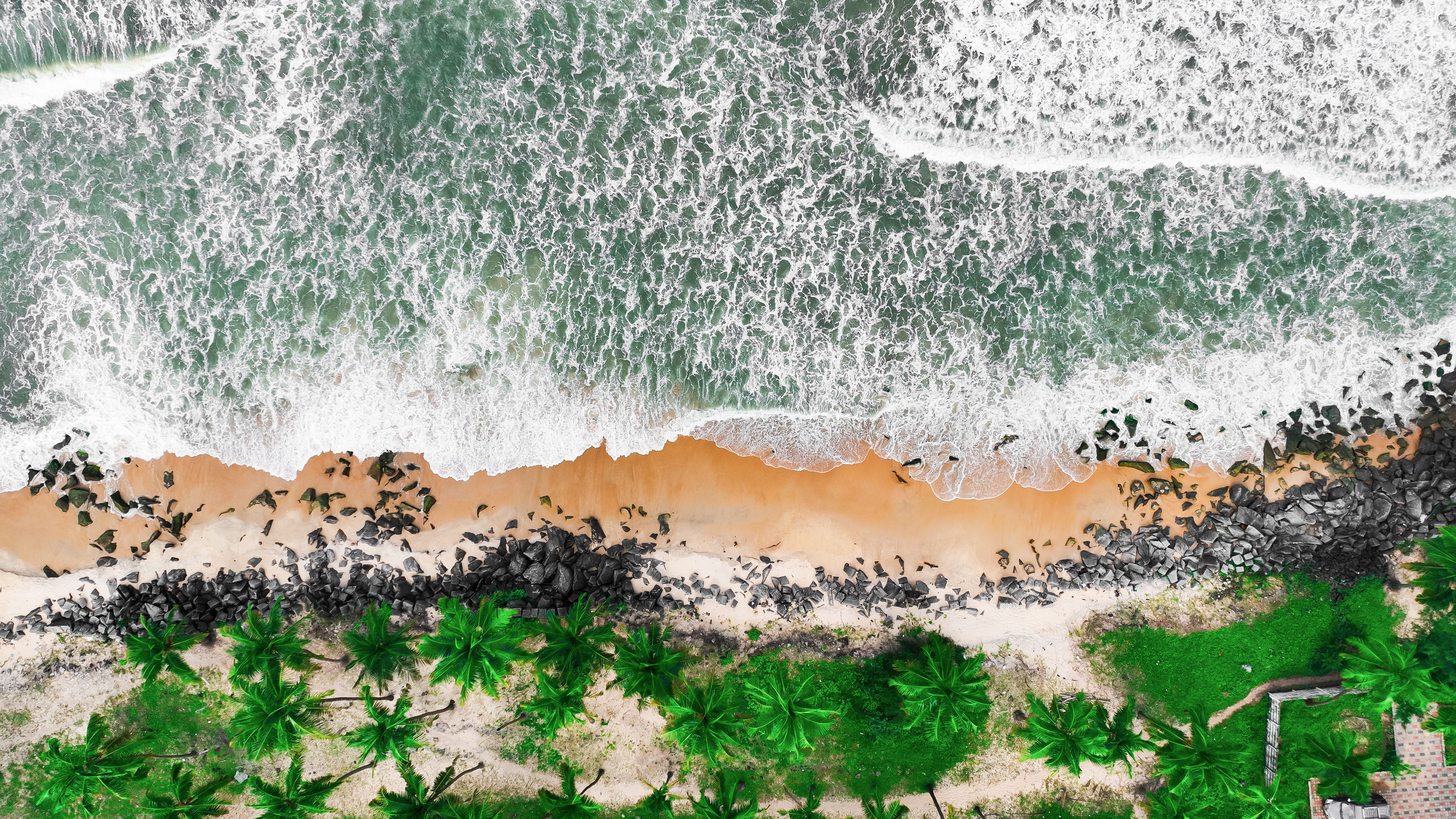 Aerial View of Scenic Udupi Tropical Beach · Free Stock Photo