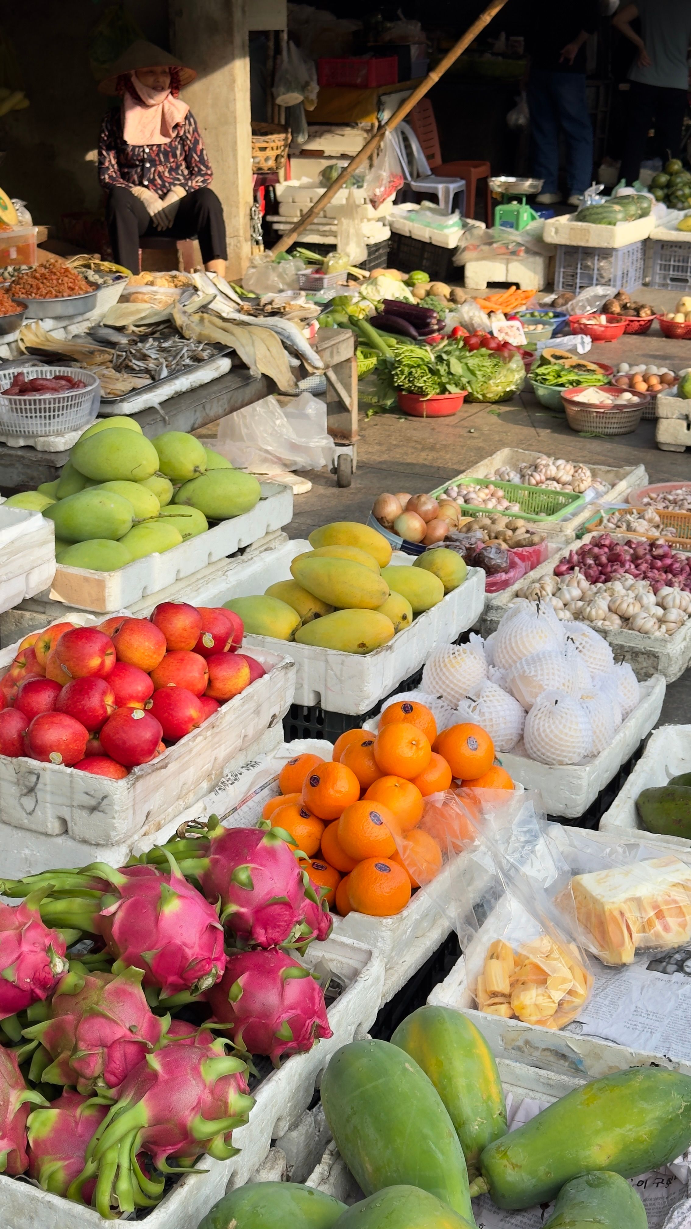 Colorful fruits and vegetables placed on counter in local market · Free ...