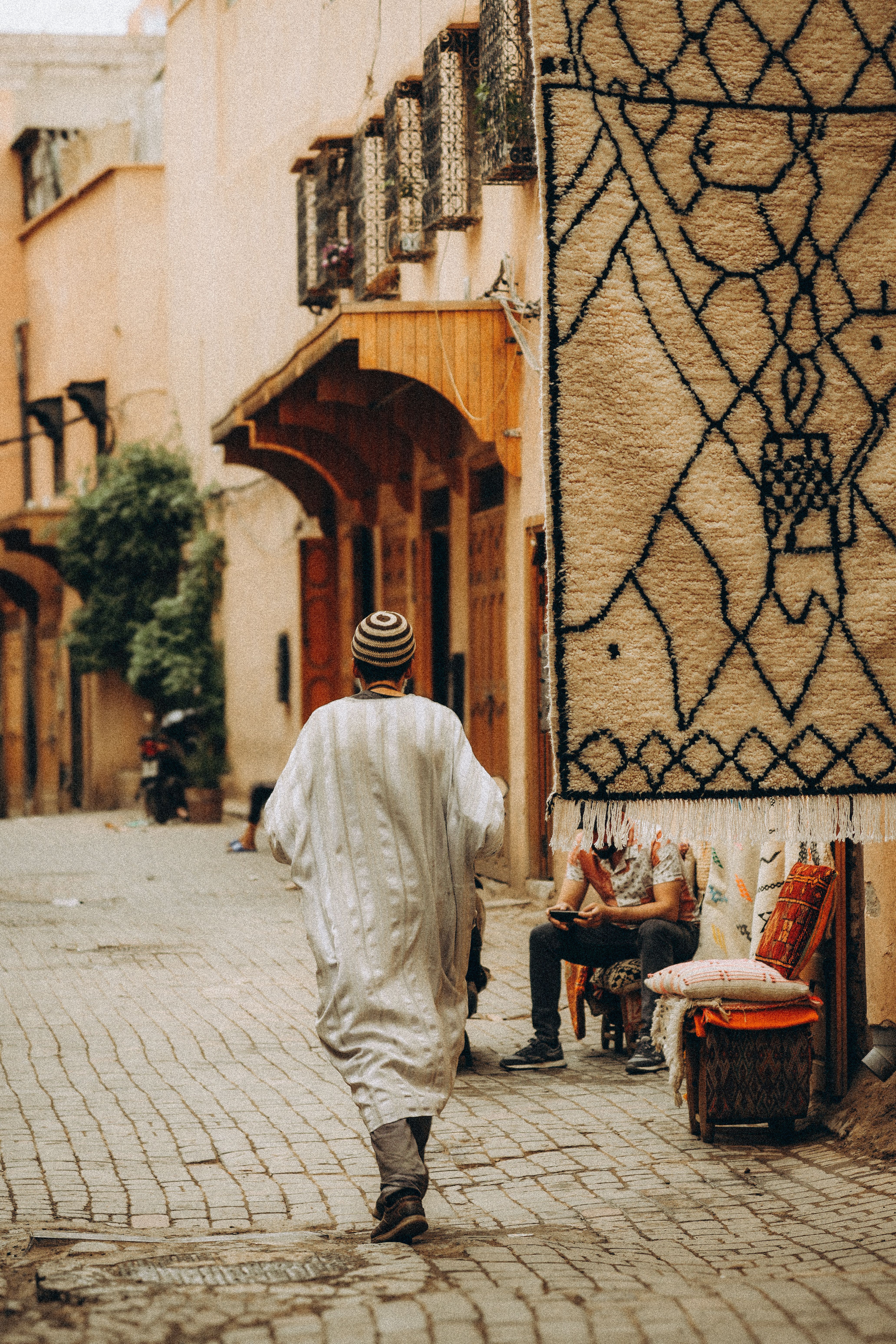 Traditional Moroccan Street Scene in Marrakesh · Free Stock Photo