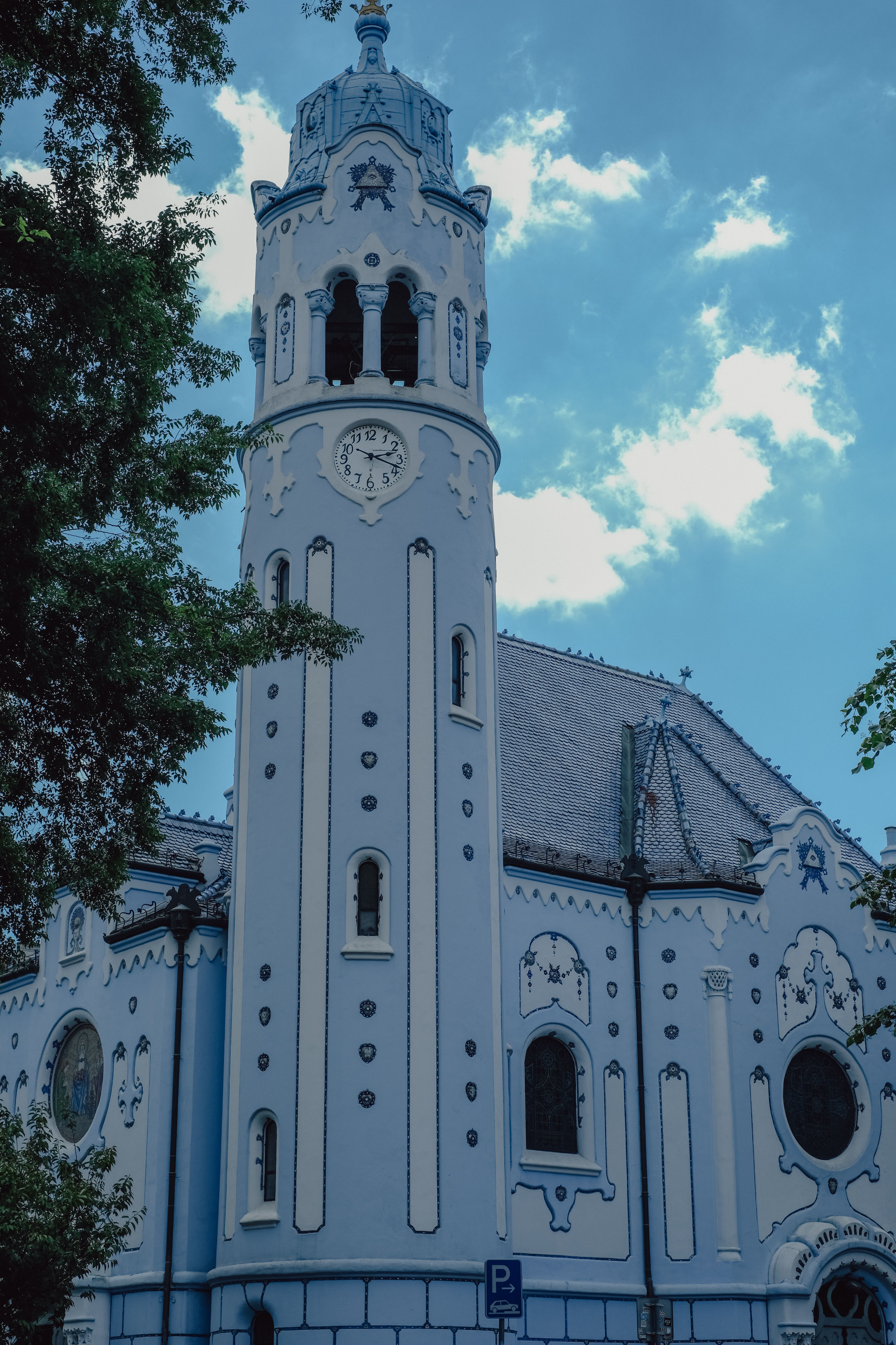 Blue Church in Bratislava under a Clear Sky · Free Stock Photo