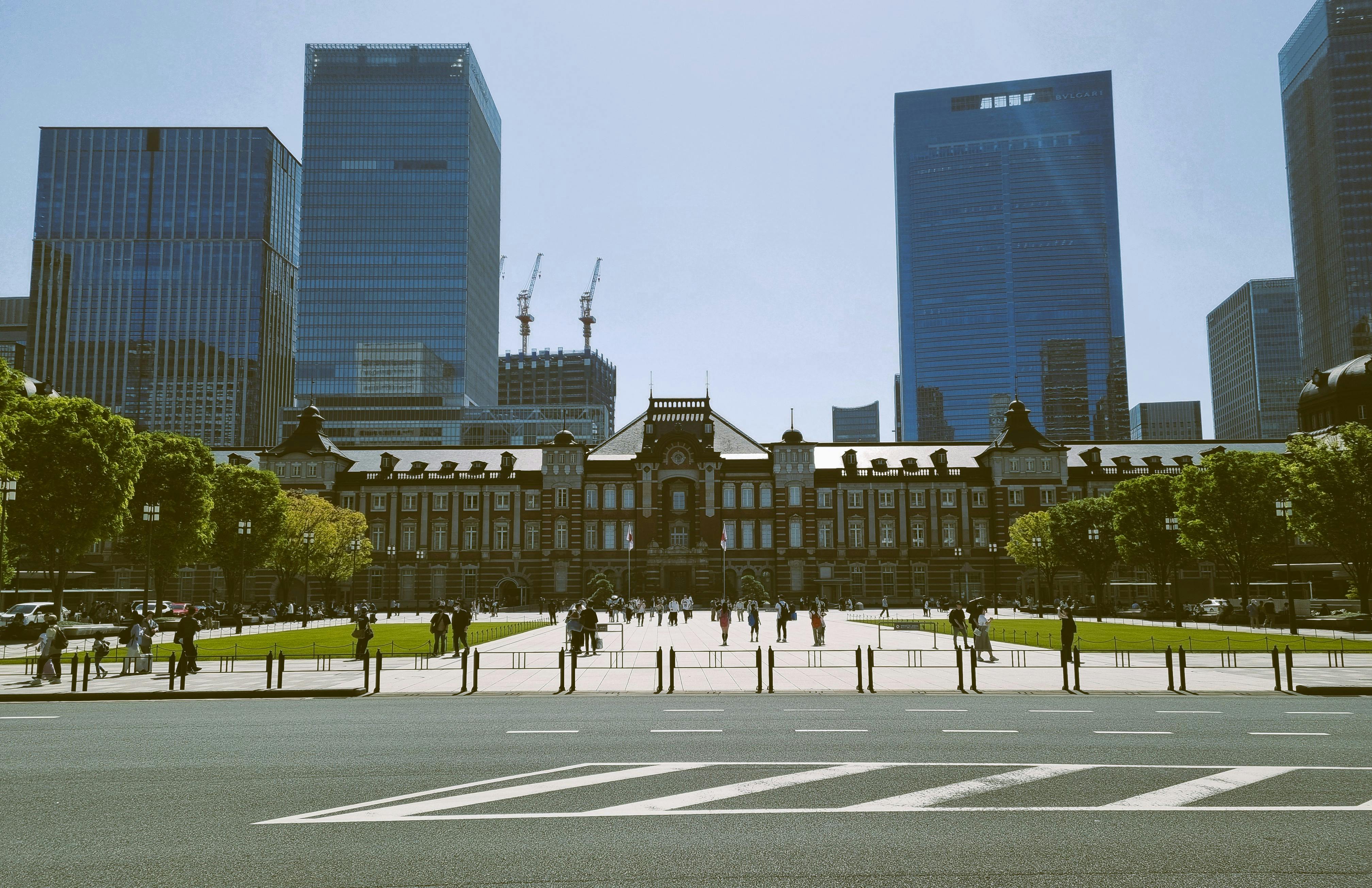 Tokyo Station Front with Modern Skyscrapers · Free Stock Photo