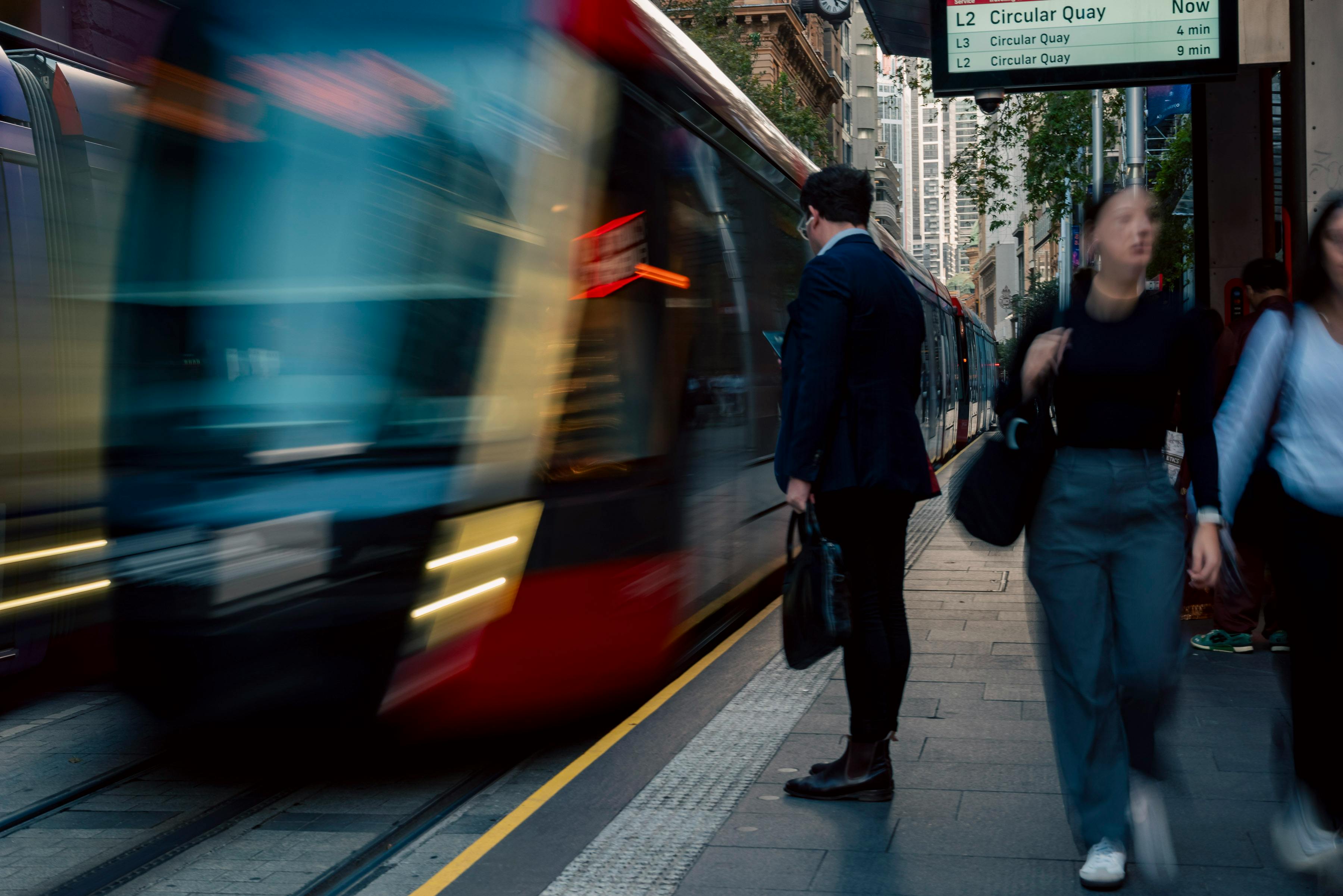 Commuters on Sydney Light Rail Platform · Free Stock Photo