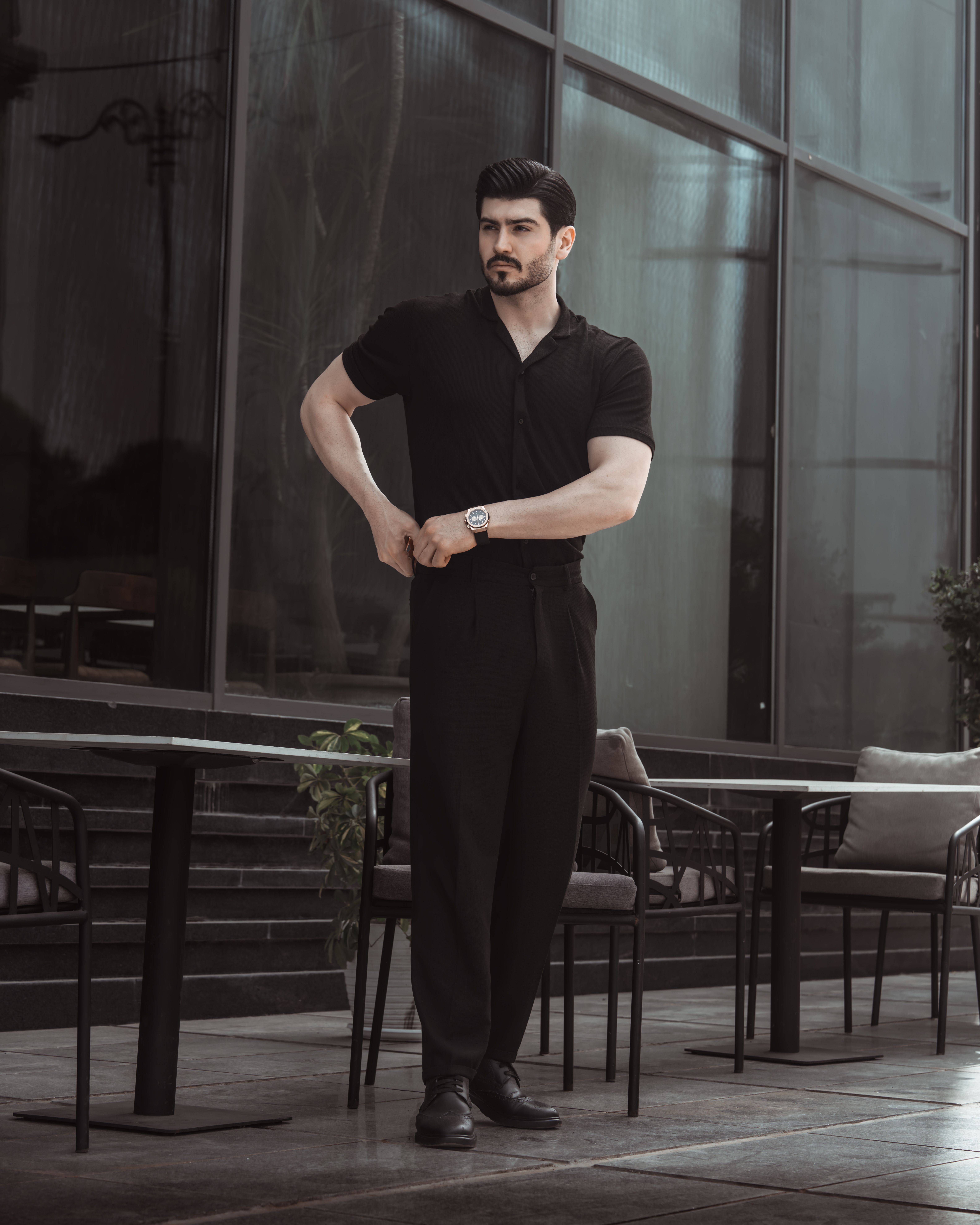 Stylish Man in Black Outfit Standing Outdoors · Free Stock Photo