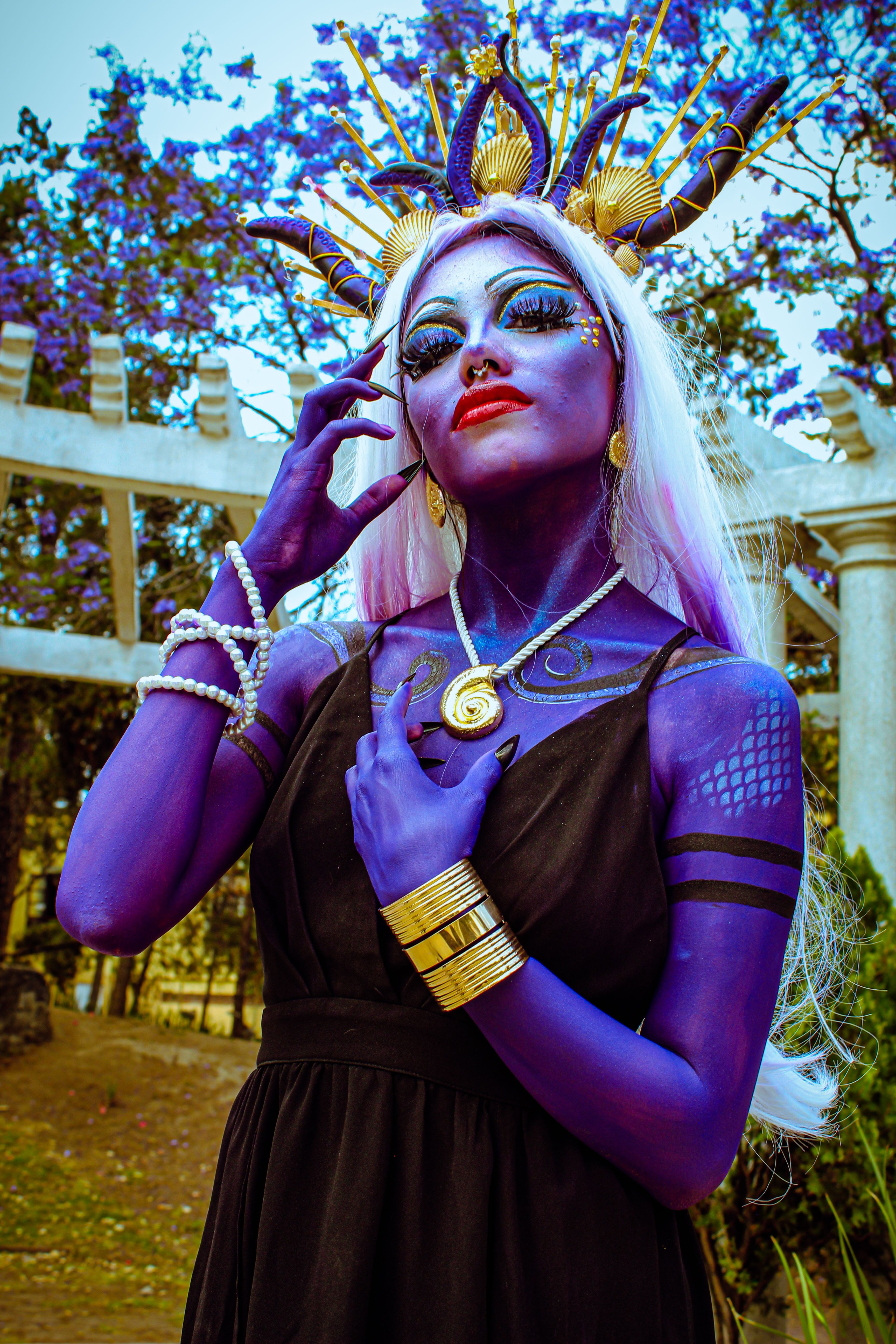 Enchanting Villainess in Purple Cosplay Costume · Free Stock Photo