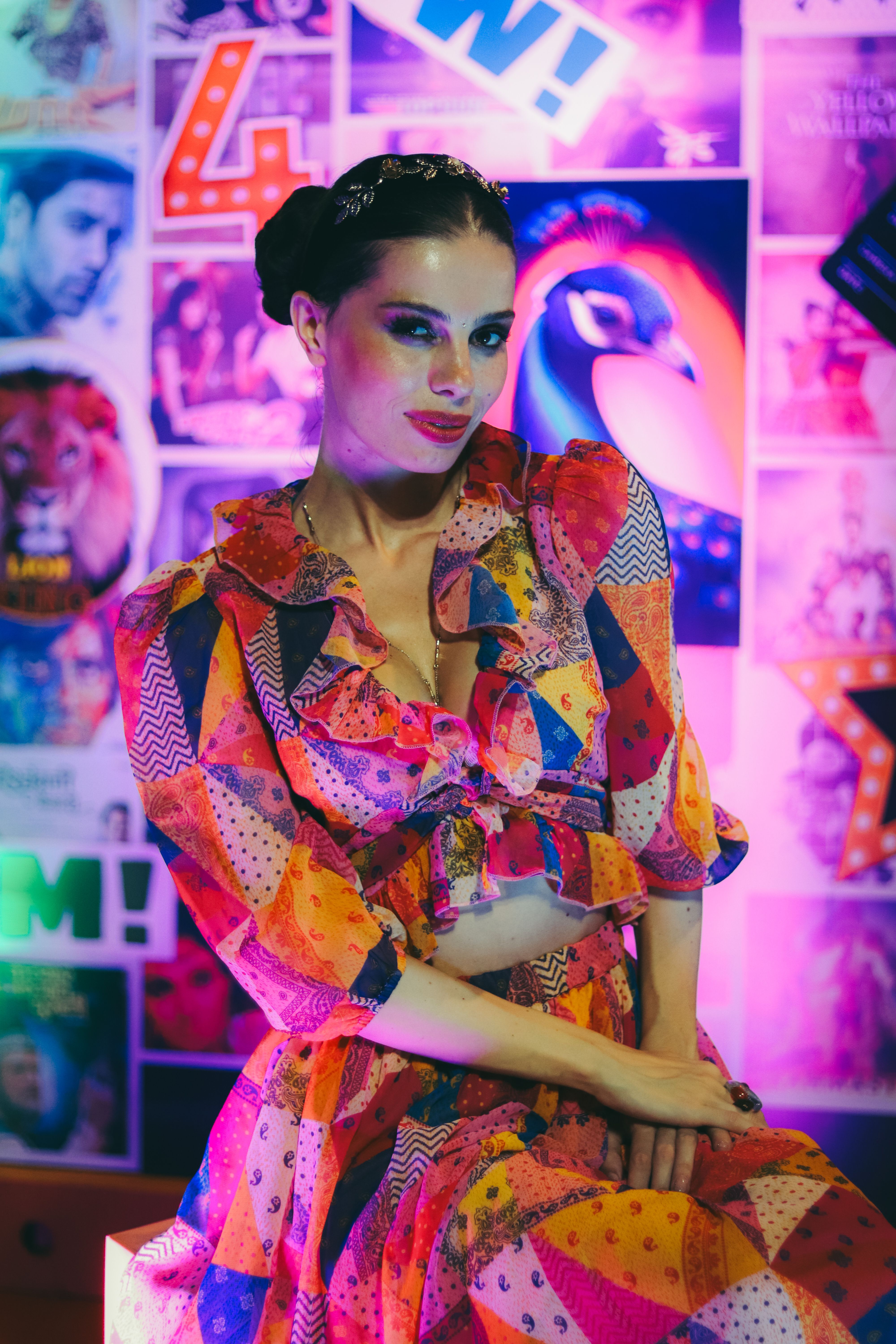 Colorful Retro Fashion Editorial Portrait · Free Stock Photo