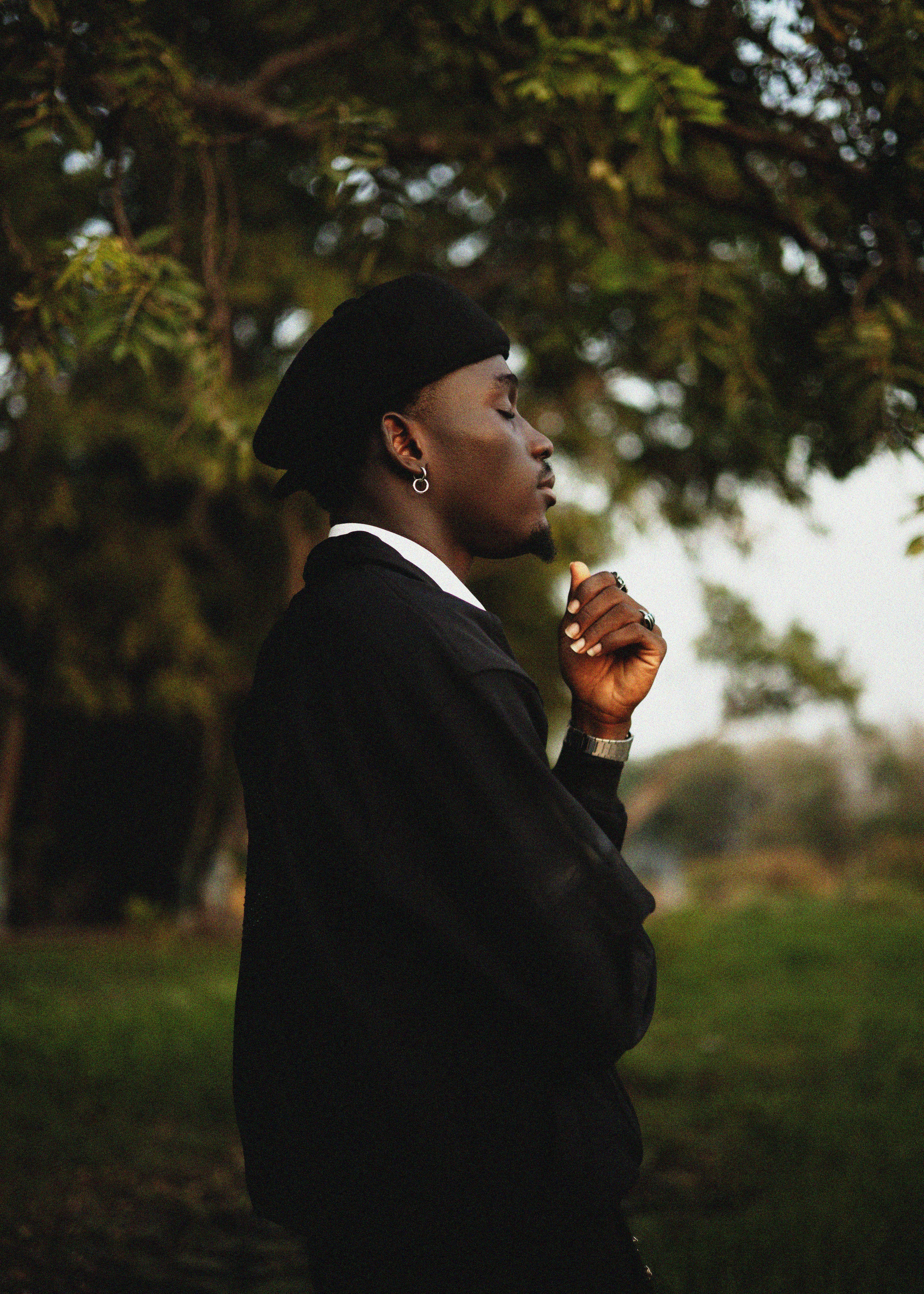 Profile of Contemplative Person in Nature · Free Stock Photo