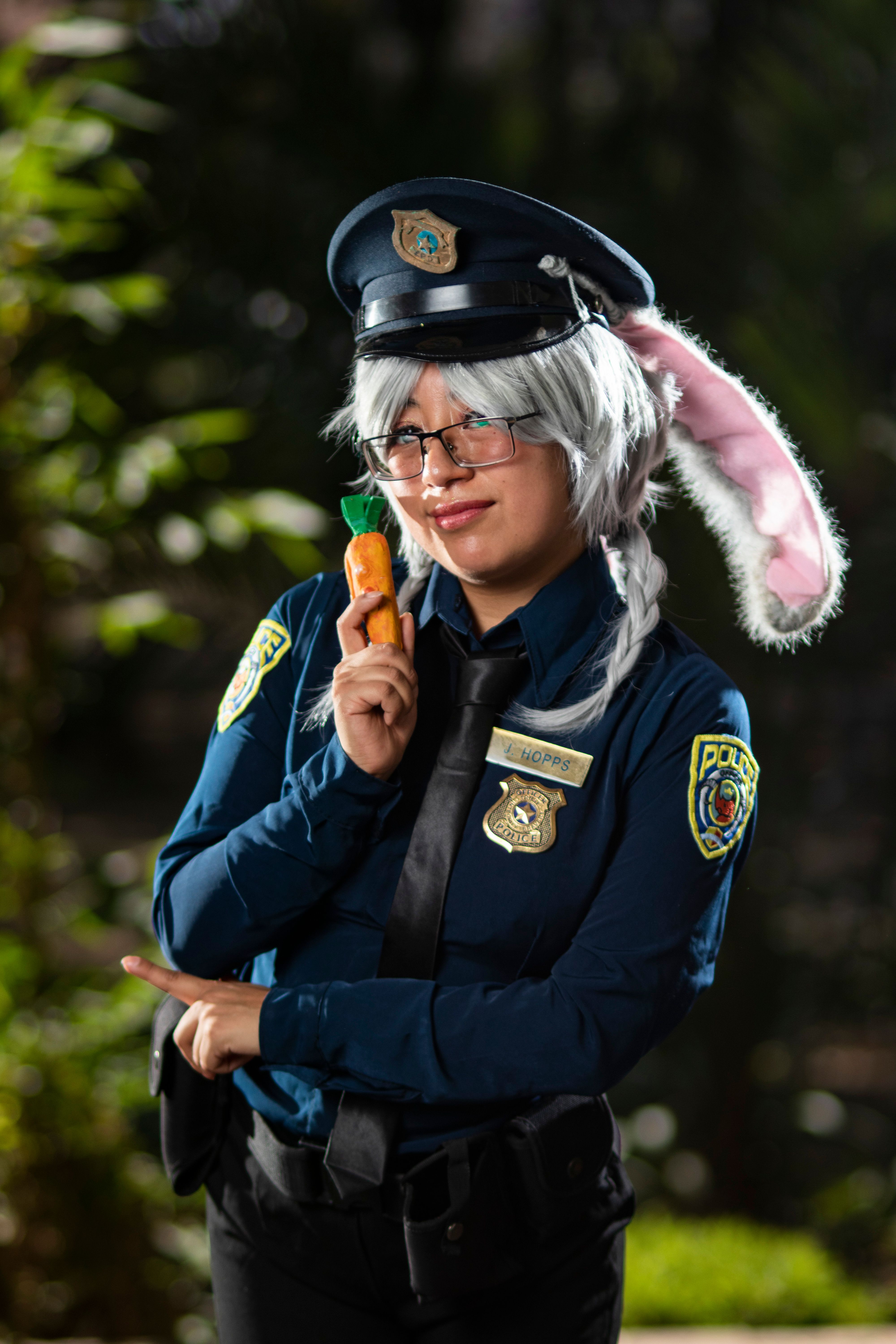 Portrait of Cosplayer as Officer with Bunny Ears · Free Stock Photo