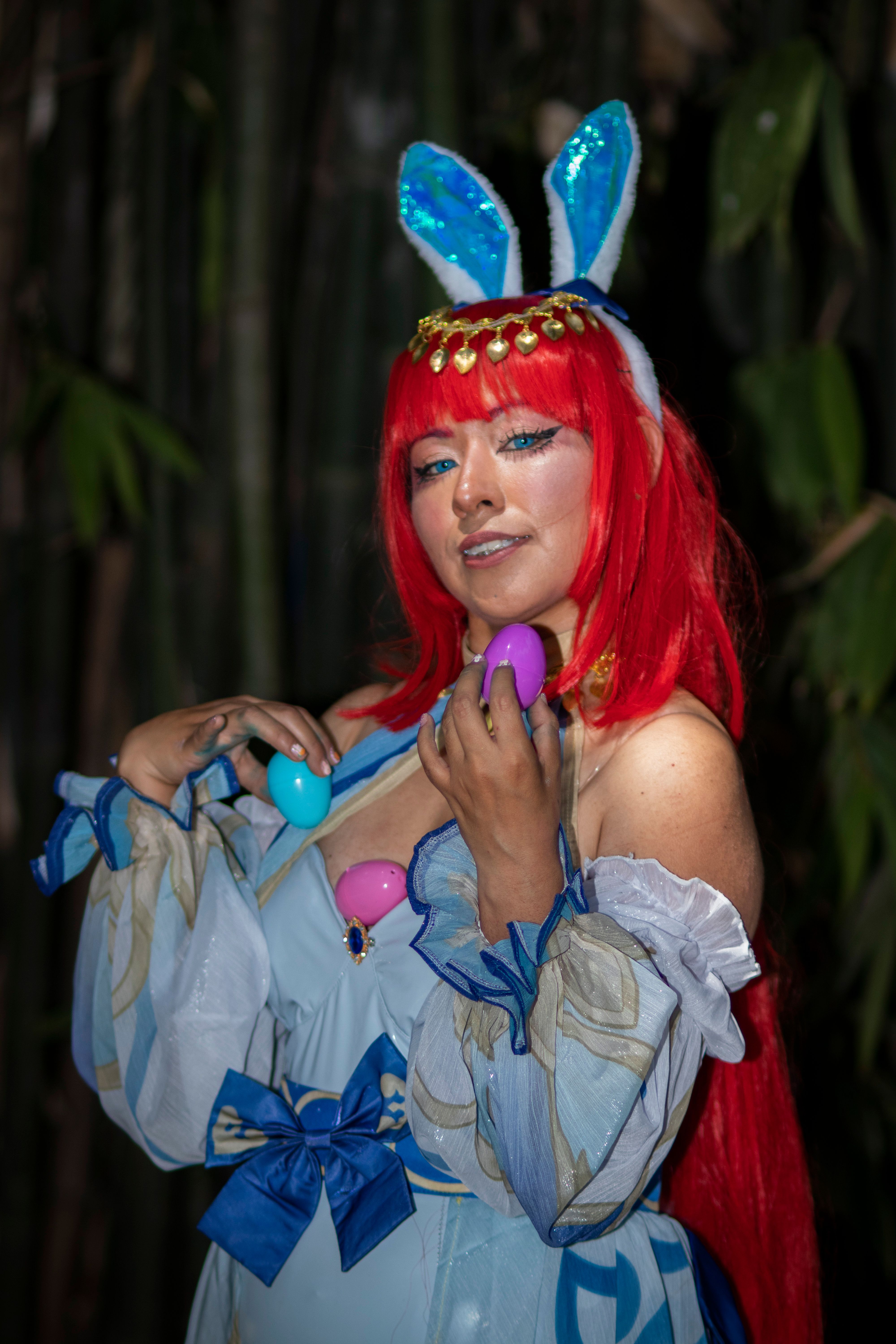Colorful Cosplay with Fantasy Bunny Ears · Free Stock Photo