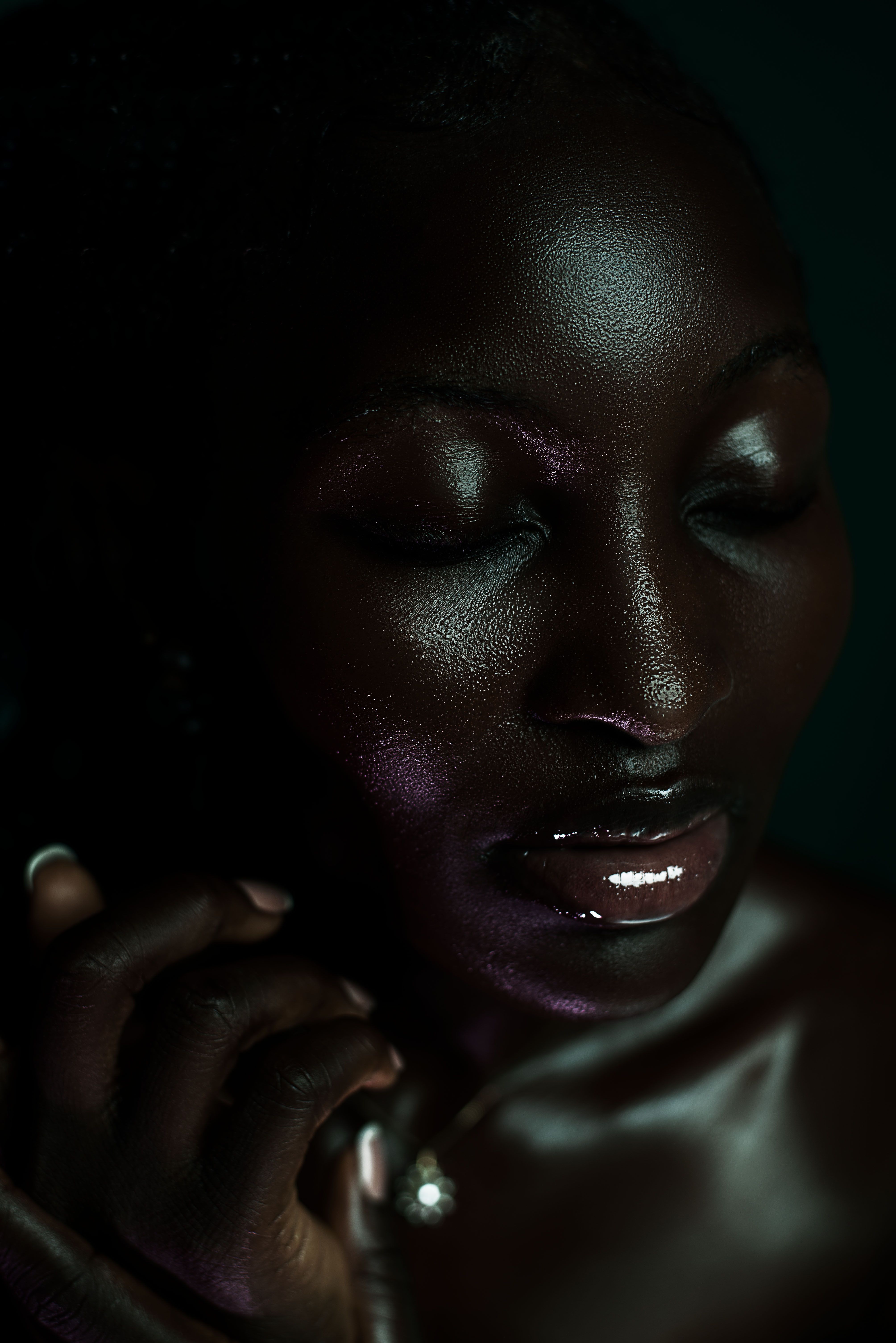 Close-Up Portrait of Woman with Dark Skin · Free Stock Photo