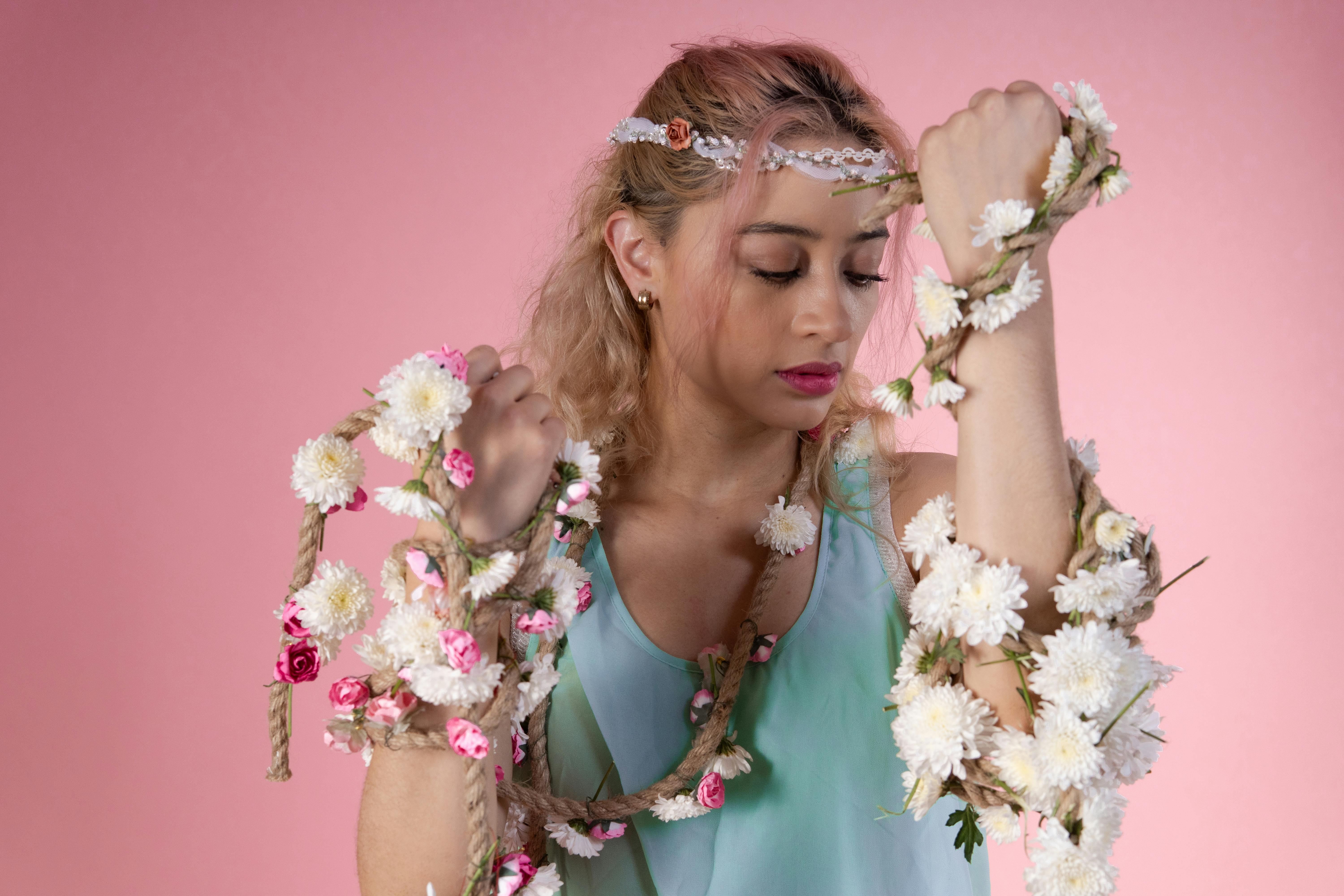 Elegant Floral Dancer with Pink Background · Free Stock Photo