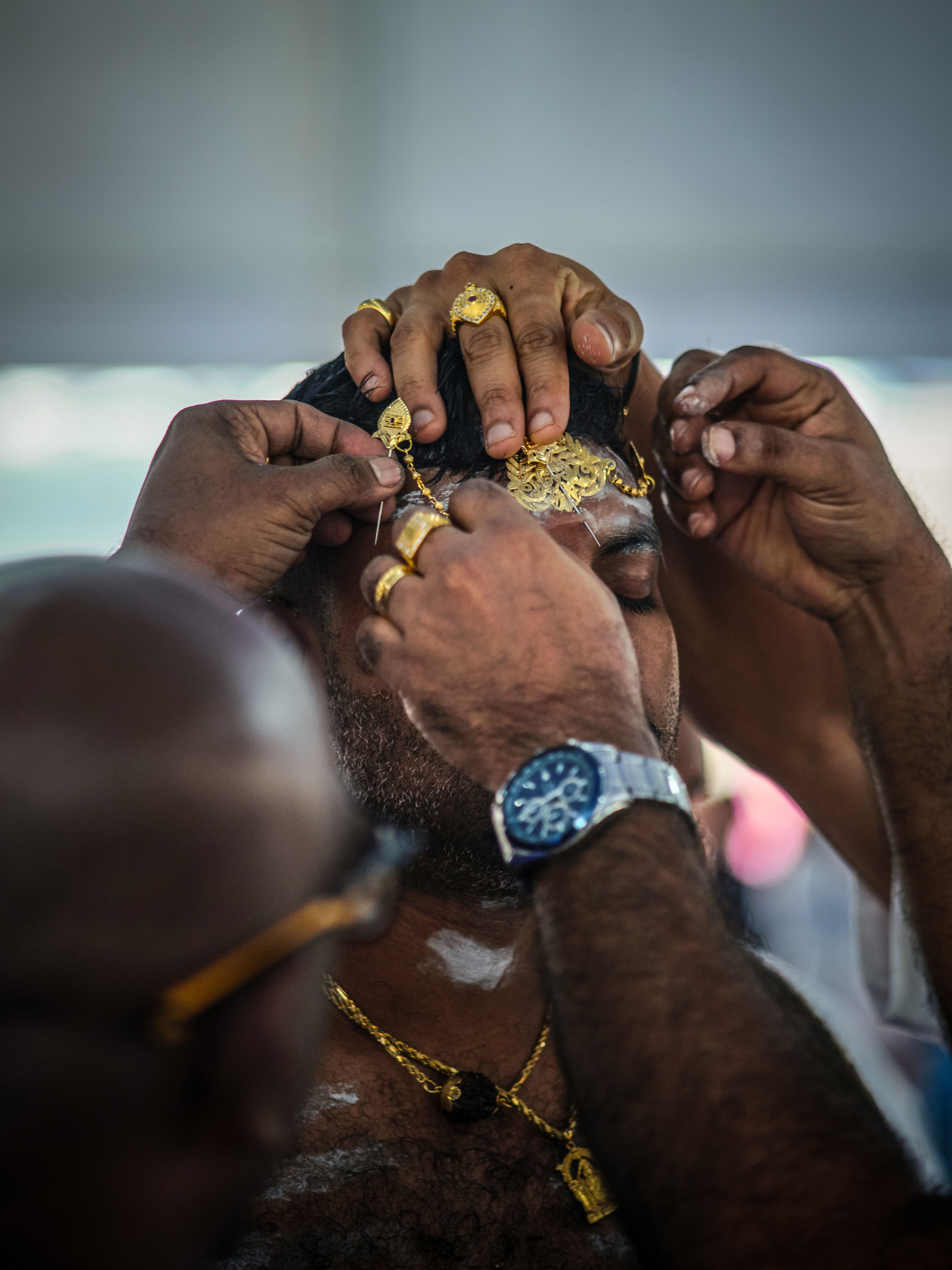 Traditional Ritual with Gold Adornments · Free Stock Photo