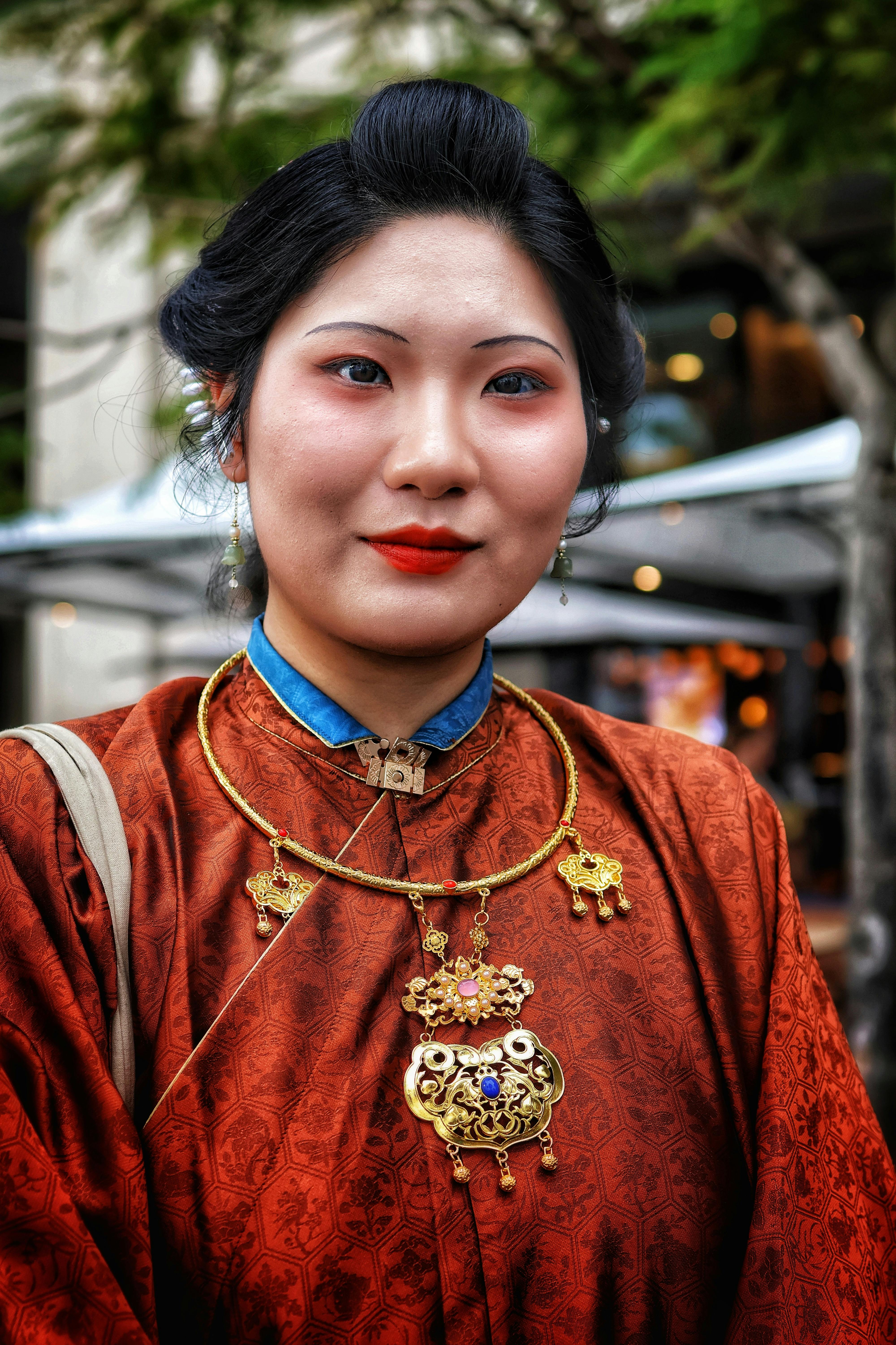 Traditional Asian Woman in Ornate Costume · Free Stock Photo