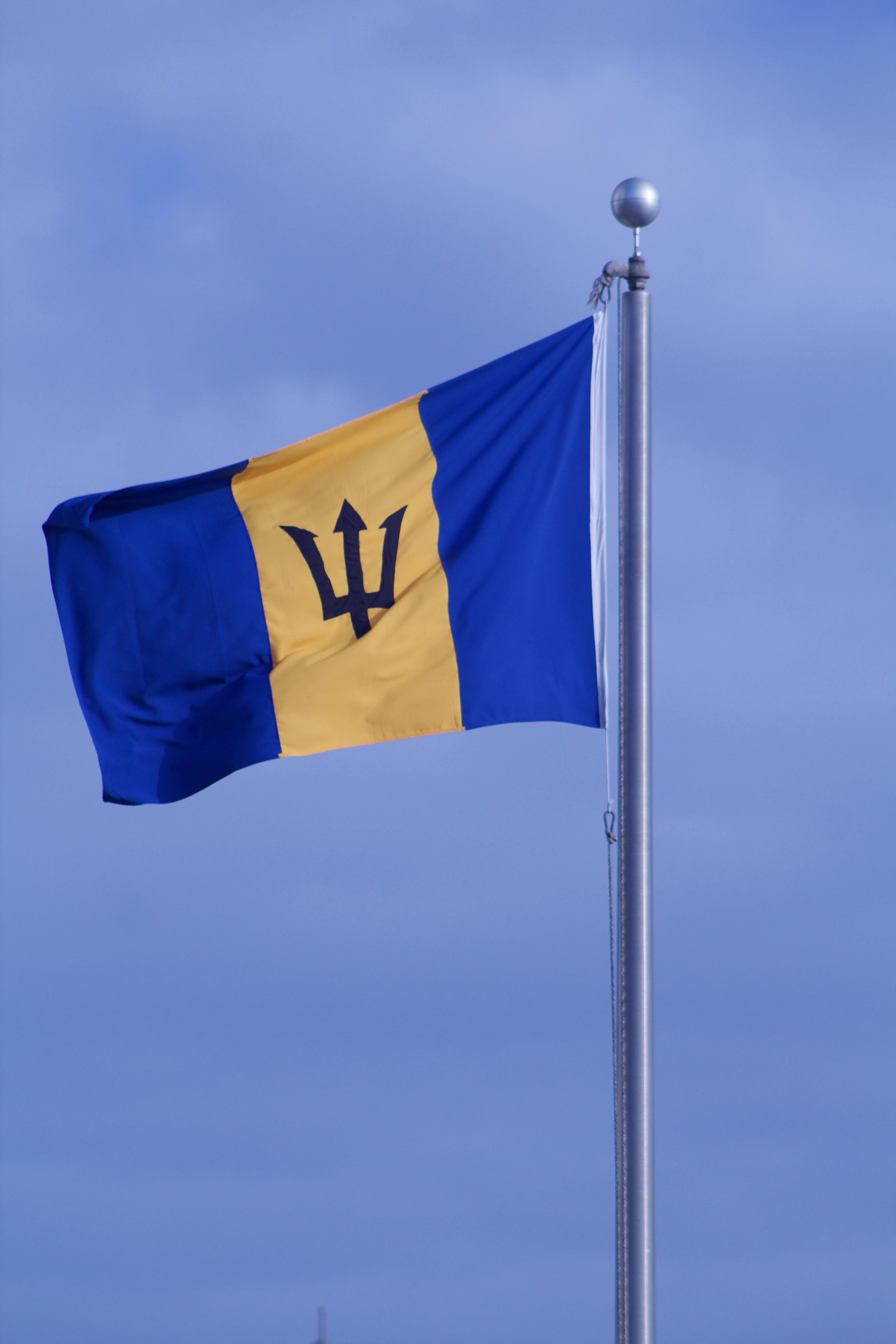 Waving National Flag of Barbados · Free Stock Photo