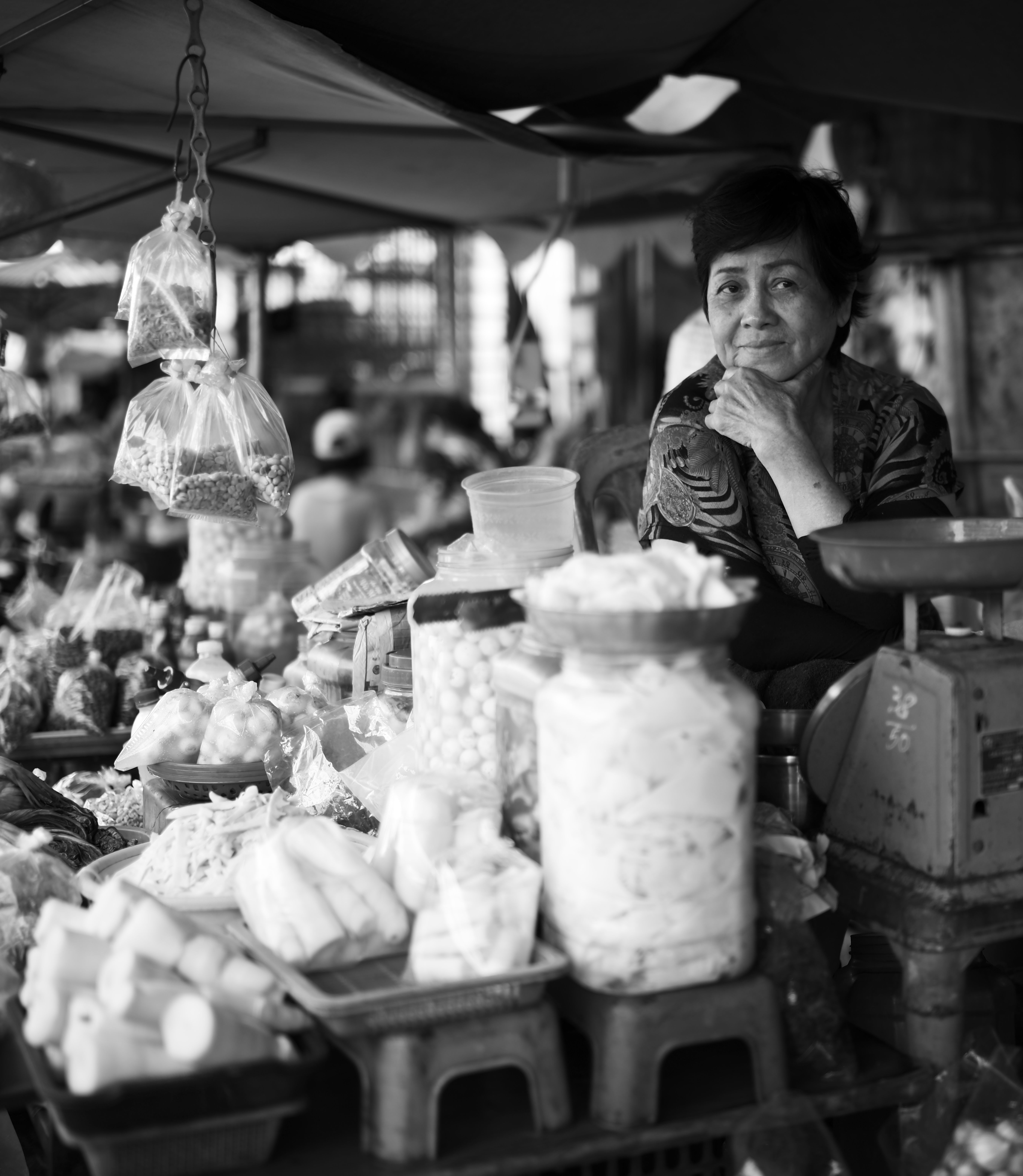 Black and White Portrait of a Market Seller in Ho Chi Minh City · Free ...