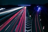 Free stock photo of car lights, dark, highway