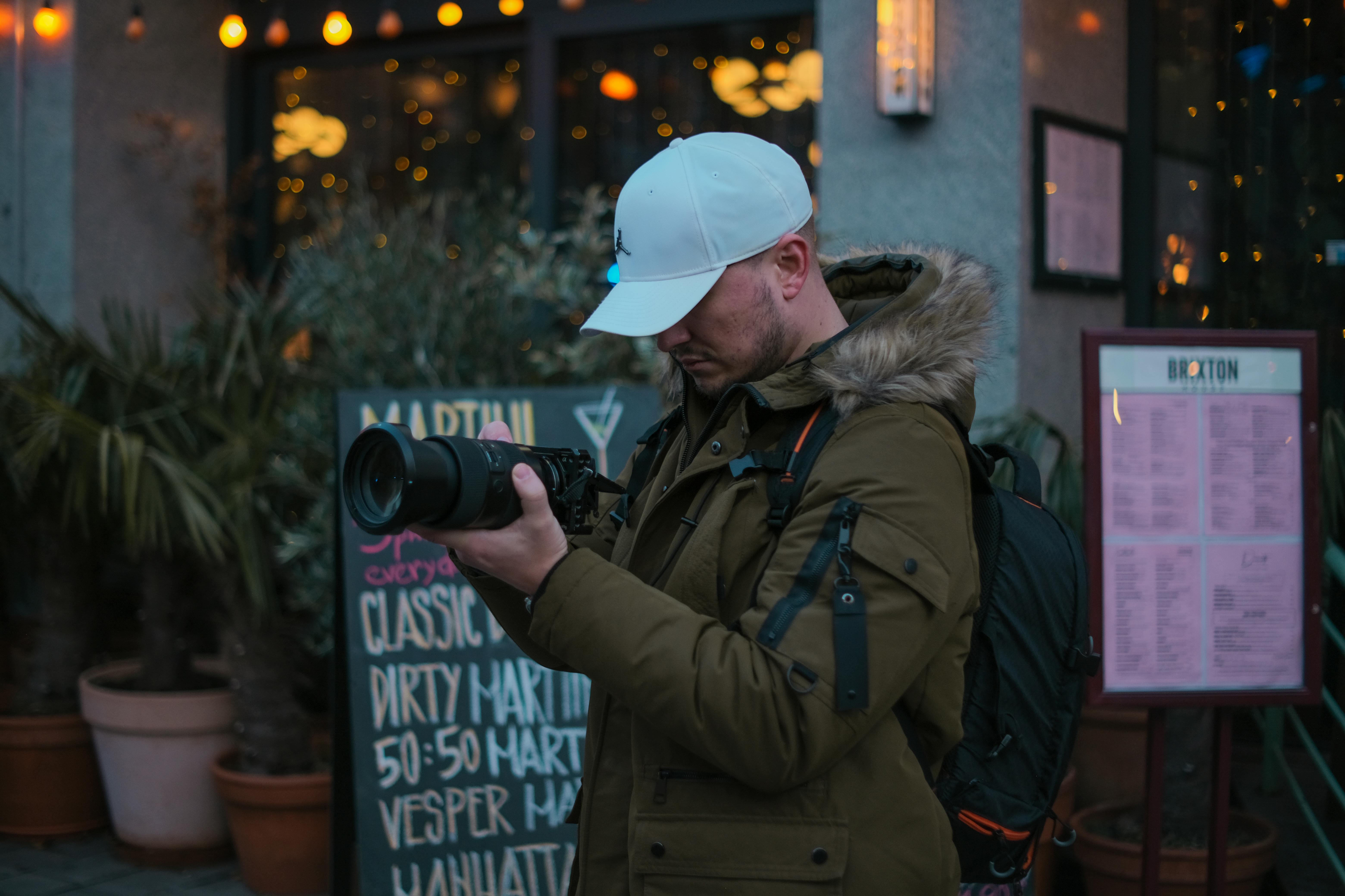Photographer Capturing Winter Scenes in Bratislava · Free Stock Photo
