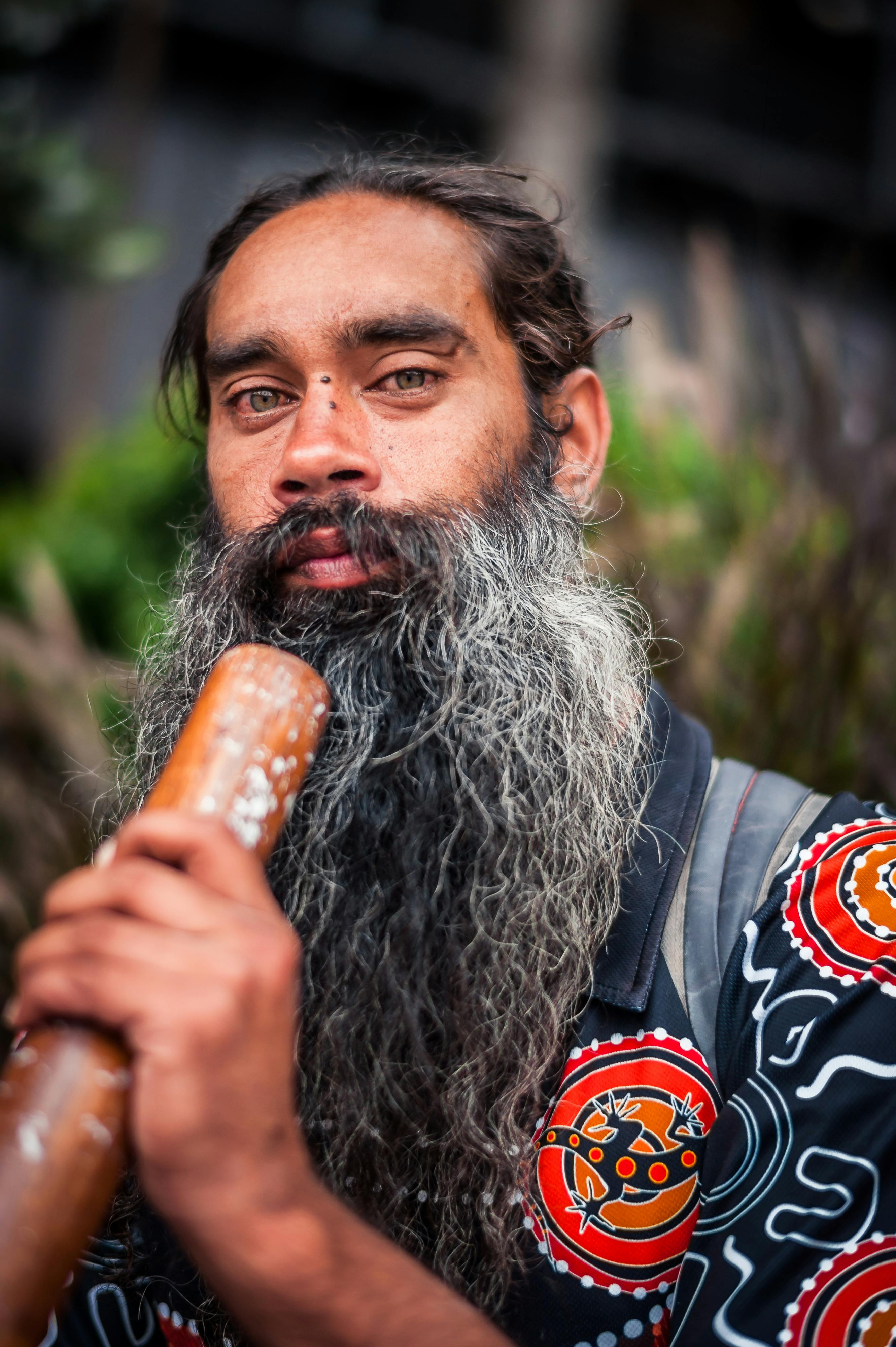 Portrait of a Traditional Didgeridoo Player in Sydney · Free Stock Photo