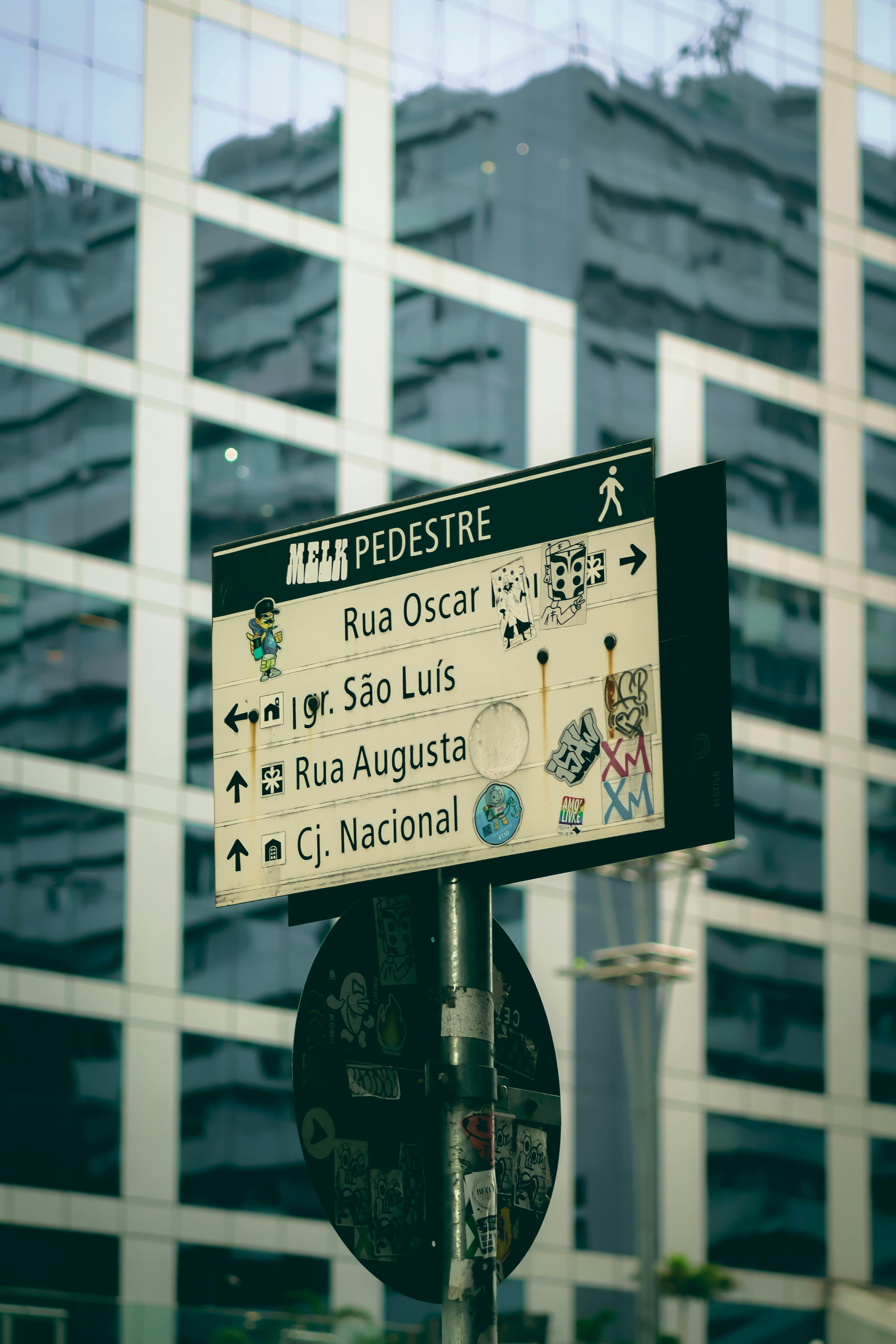 Urban Street Sign in São Paulo Cityscape · Free Stock Photo
