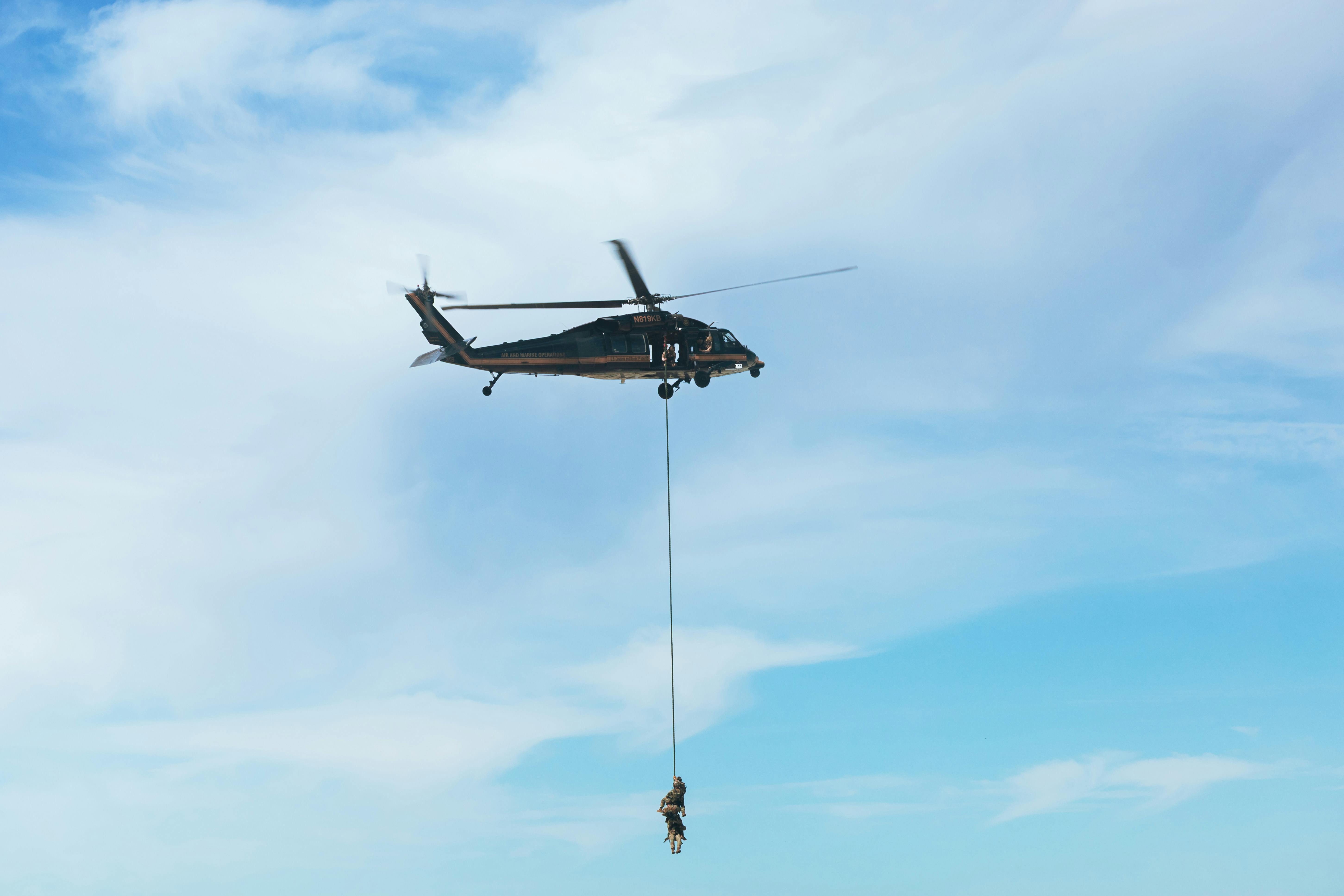 Helicopter Rescue Operation in Action · Free Stock Photo