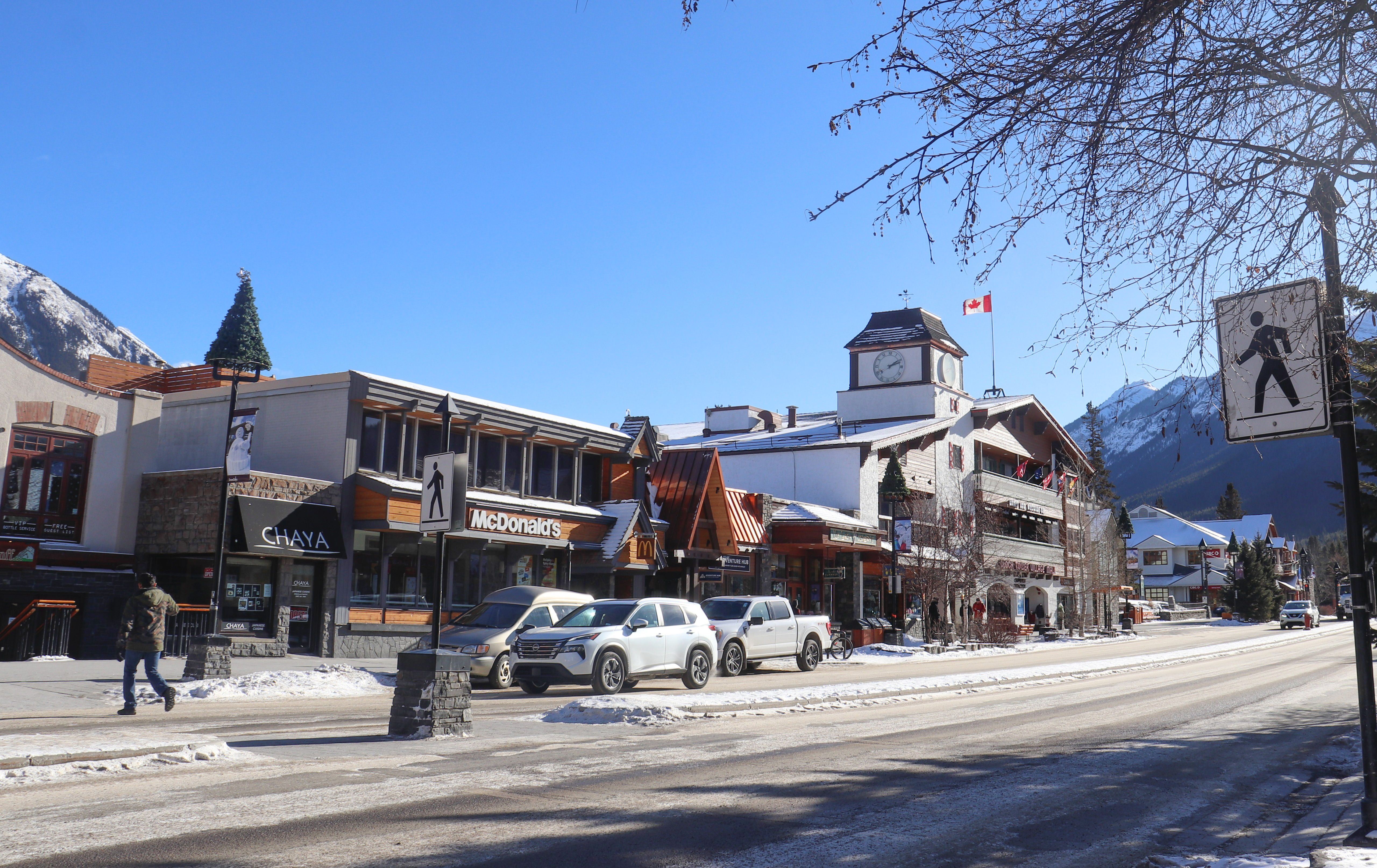 Charming Winter Scene in Banff Town · Free Stock Photo
