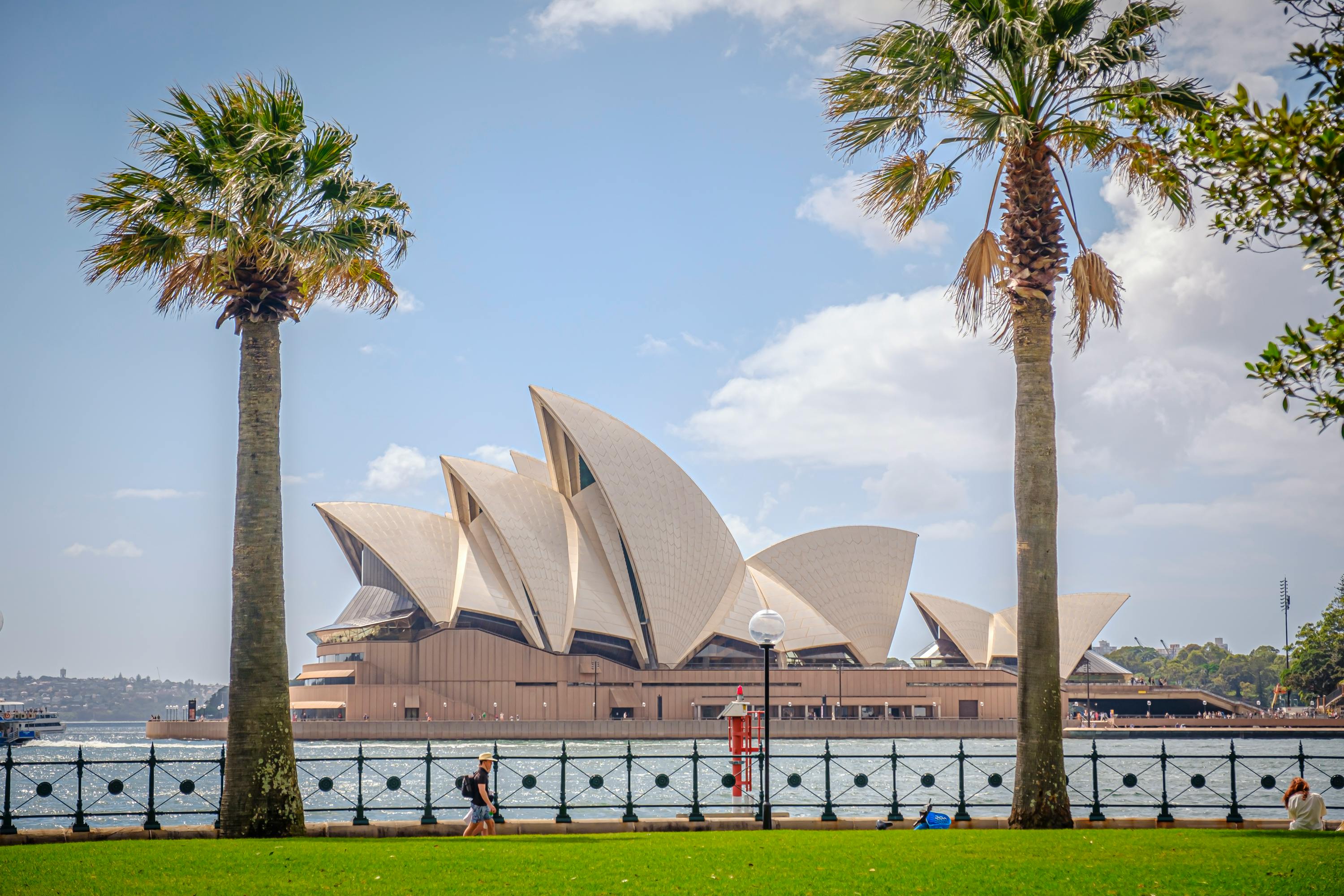 Sydney Opera House with Palm Trees in Foreground · Free Stock Photo