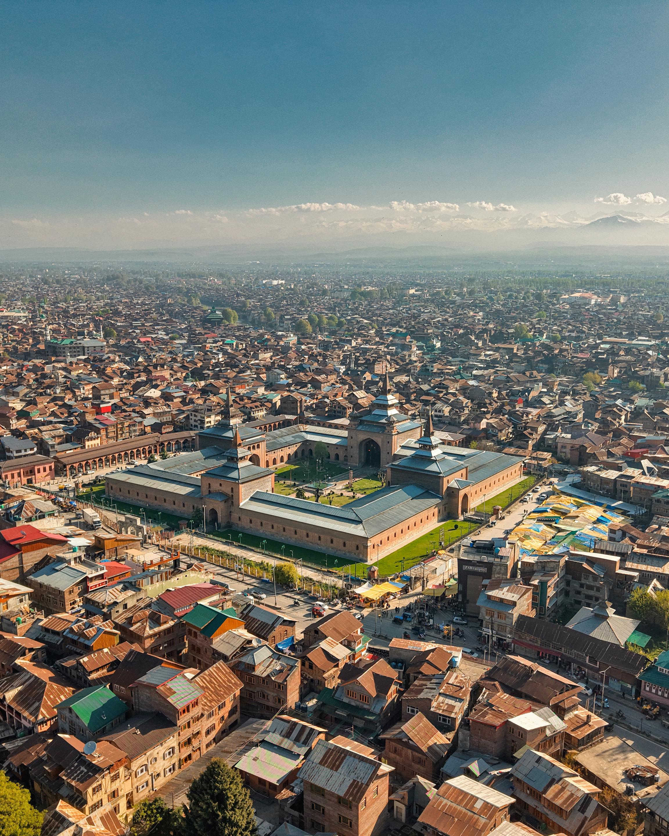 Aerial View of Jamia Masjid in Srinagar, Kashmir · Free Stock Photo
