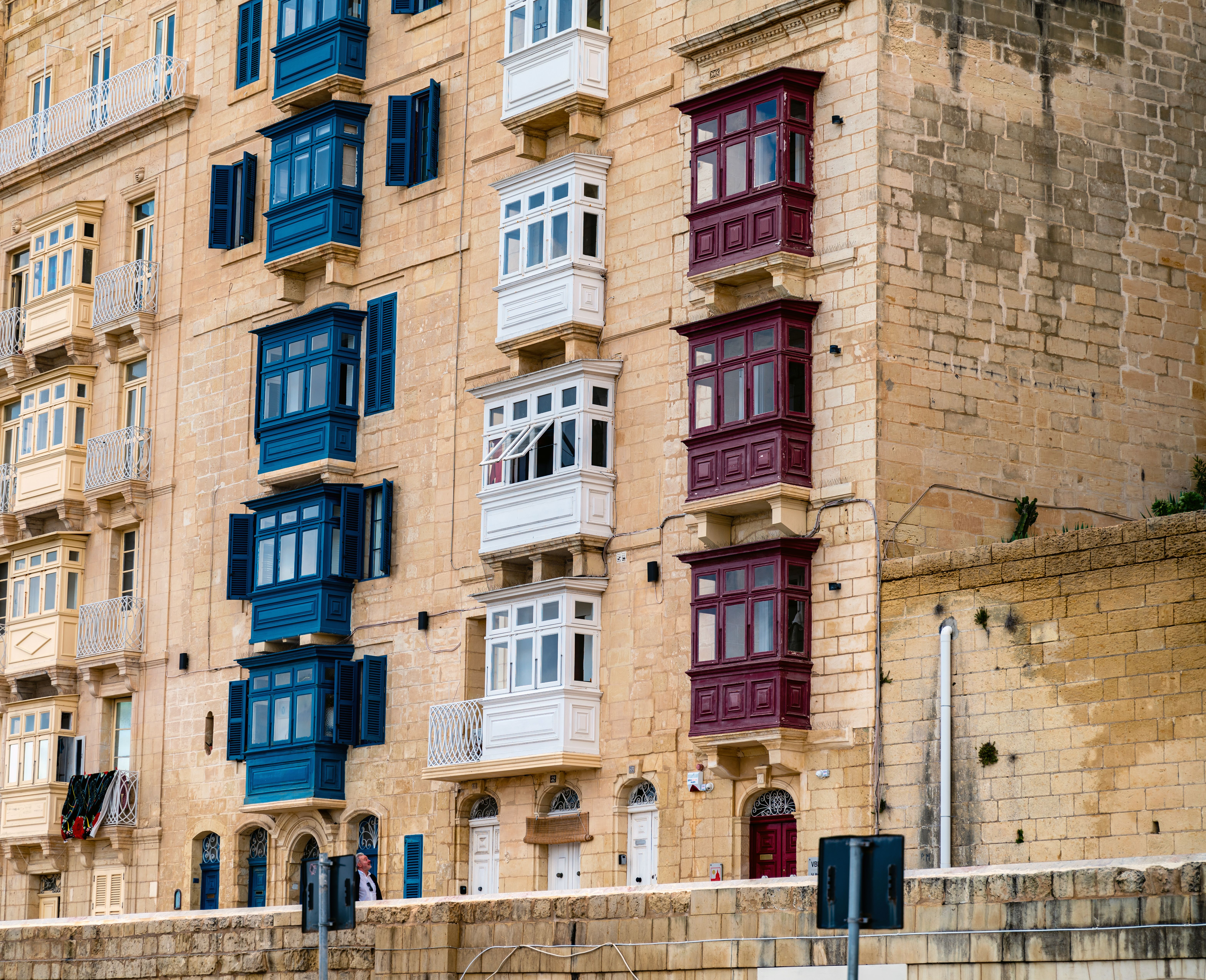 Historical Architecture in Valletta Malta with Colorful Balconies ...