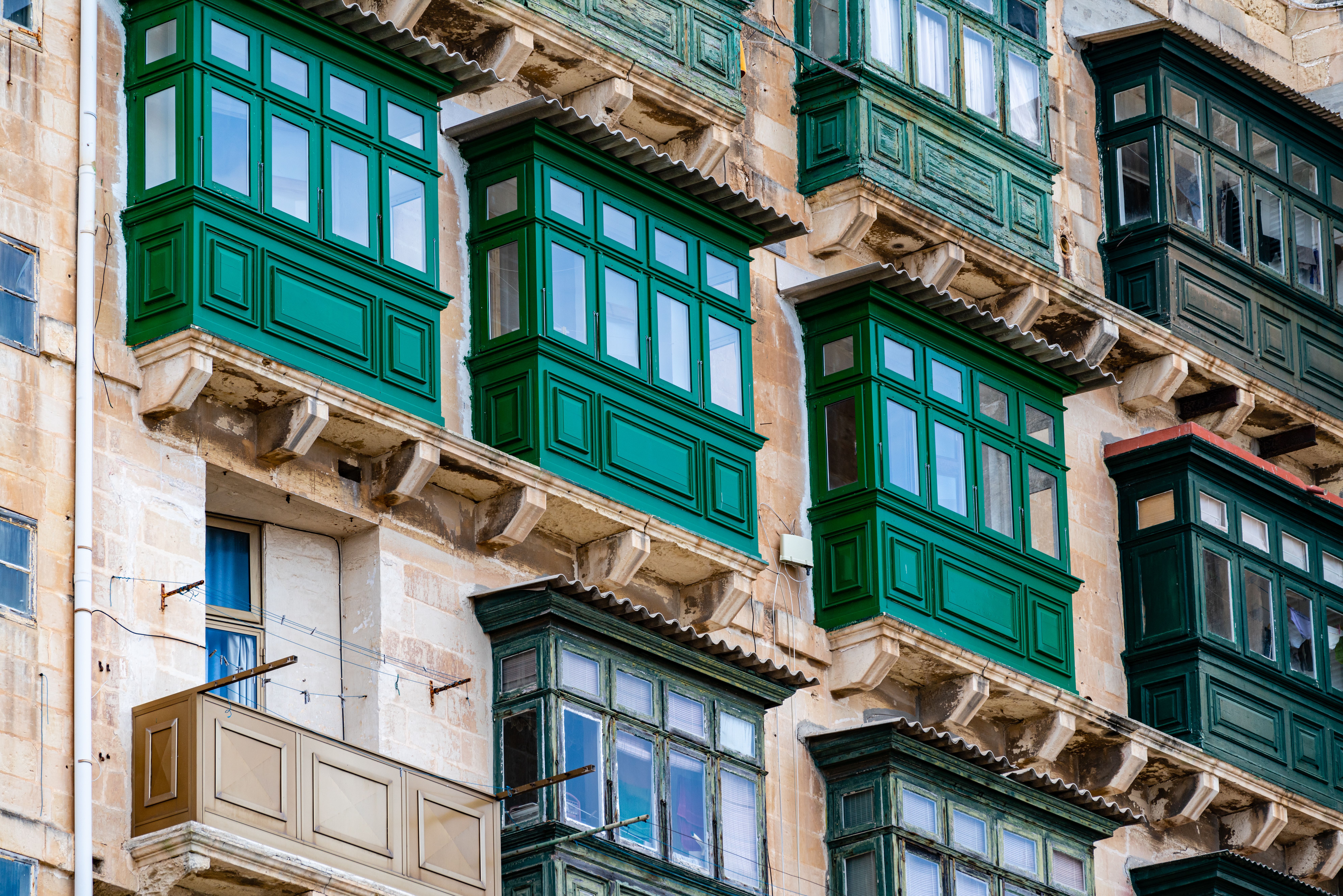 Traditional Maltese Balconies in Valletta · Free Stock Photo