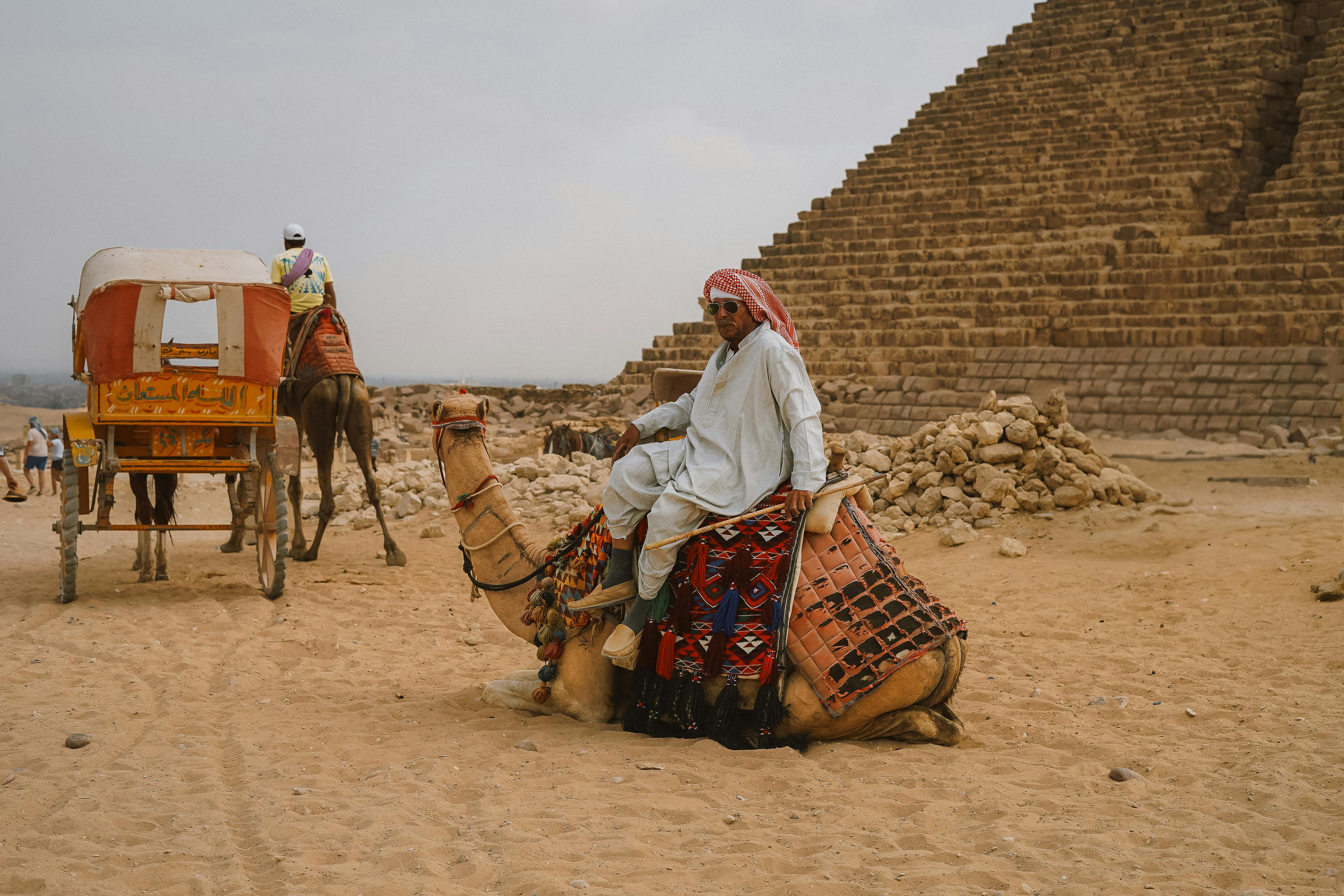 Camel Rider near Pyramid of Giza in Egypt · Free Stock Photo