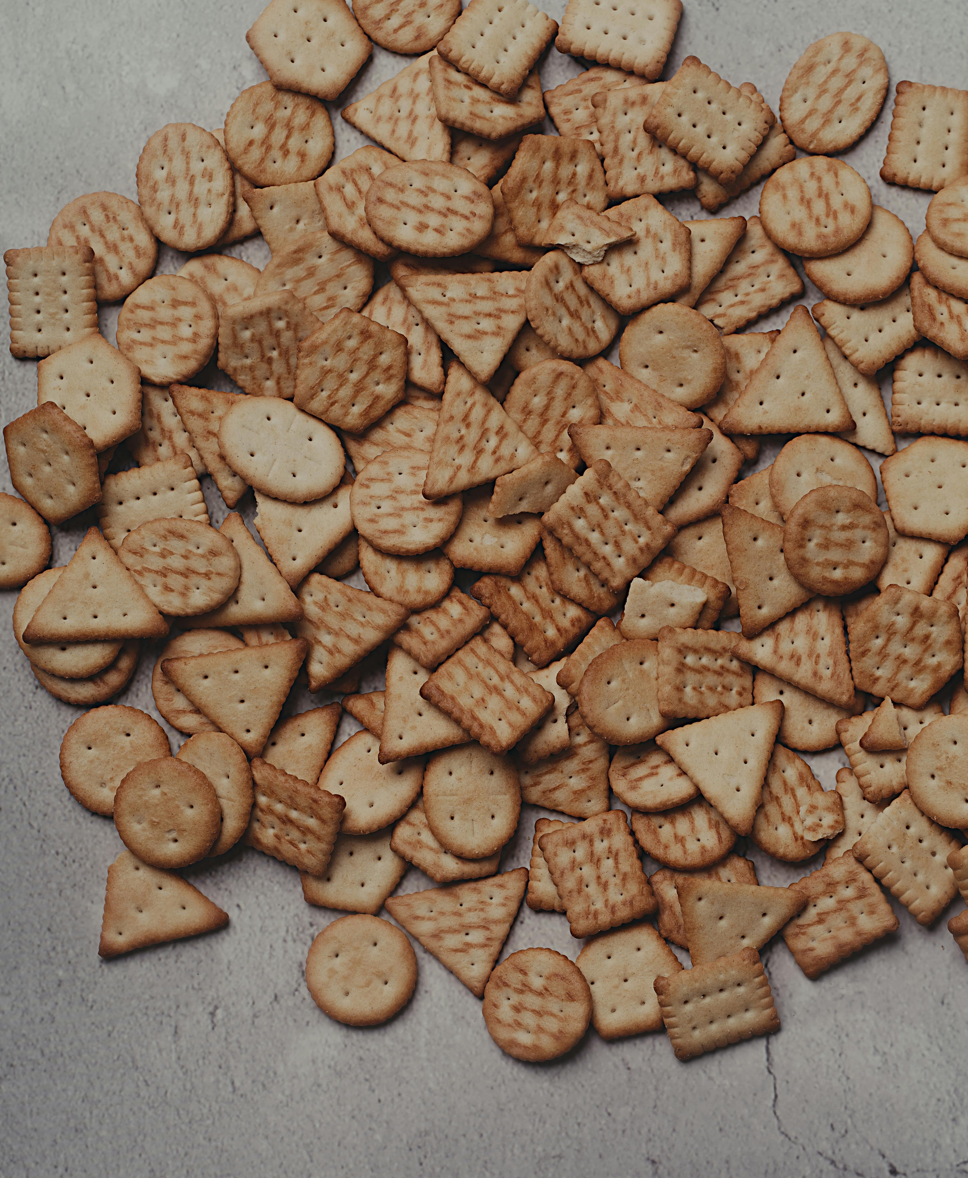 Assorted Crackers on Flat Surface in Top View · Free Stock Photo