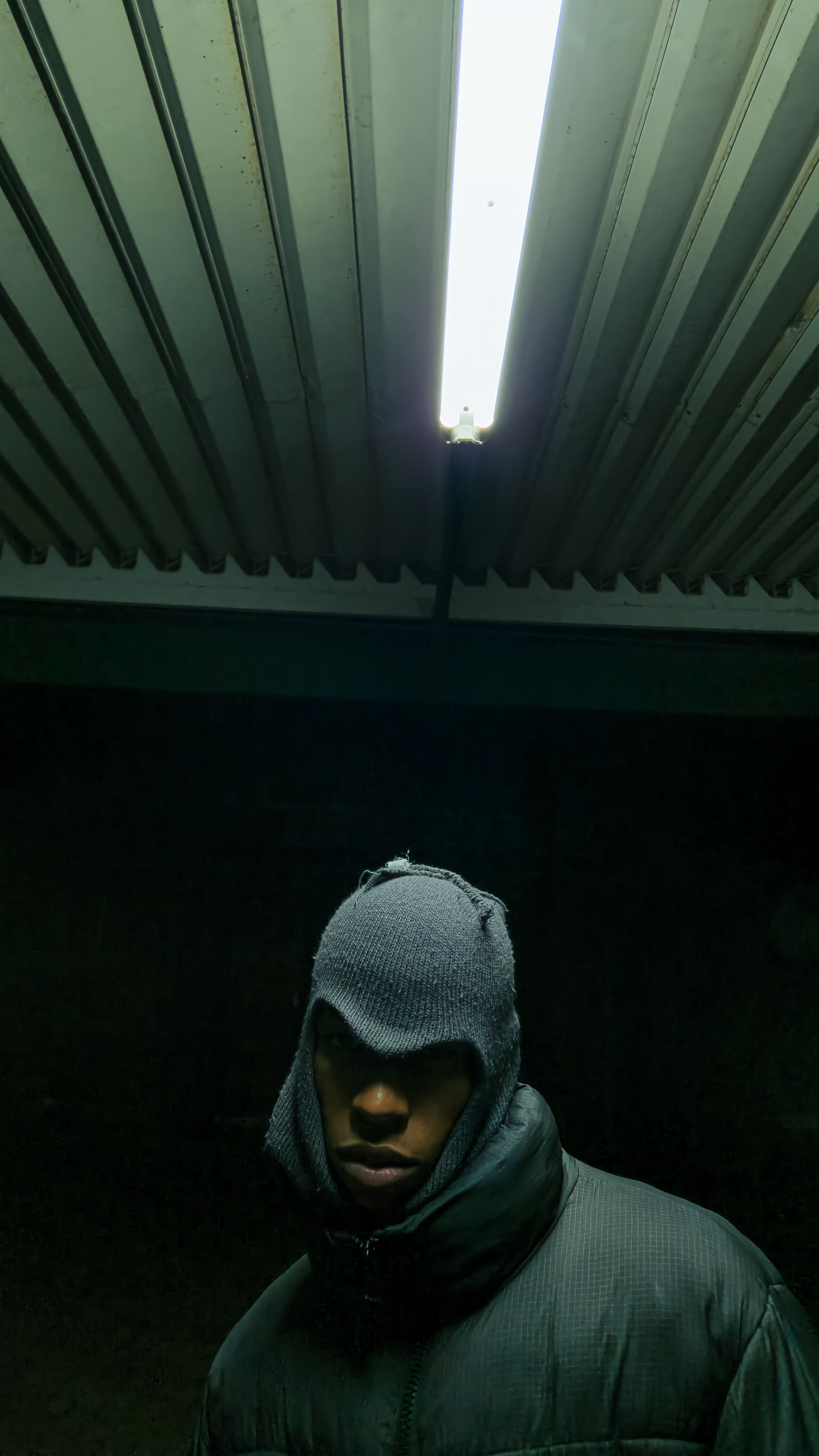 Moody Portrait Under Fluorescent Light · Free Stock Photo