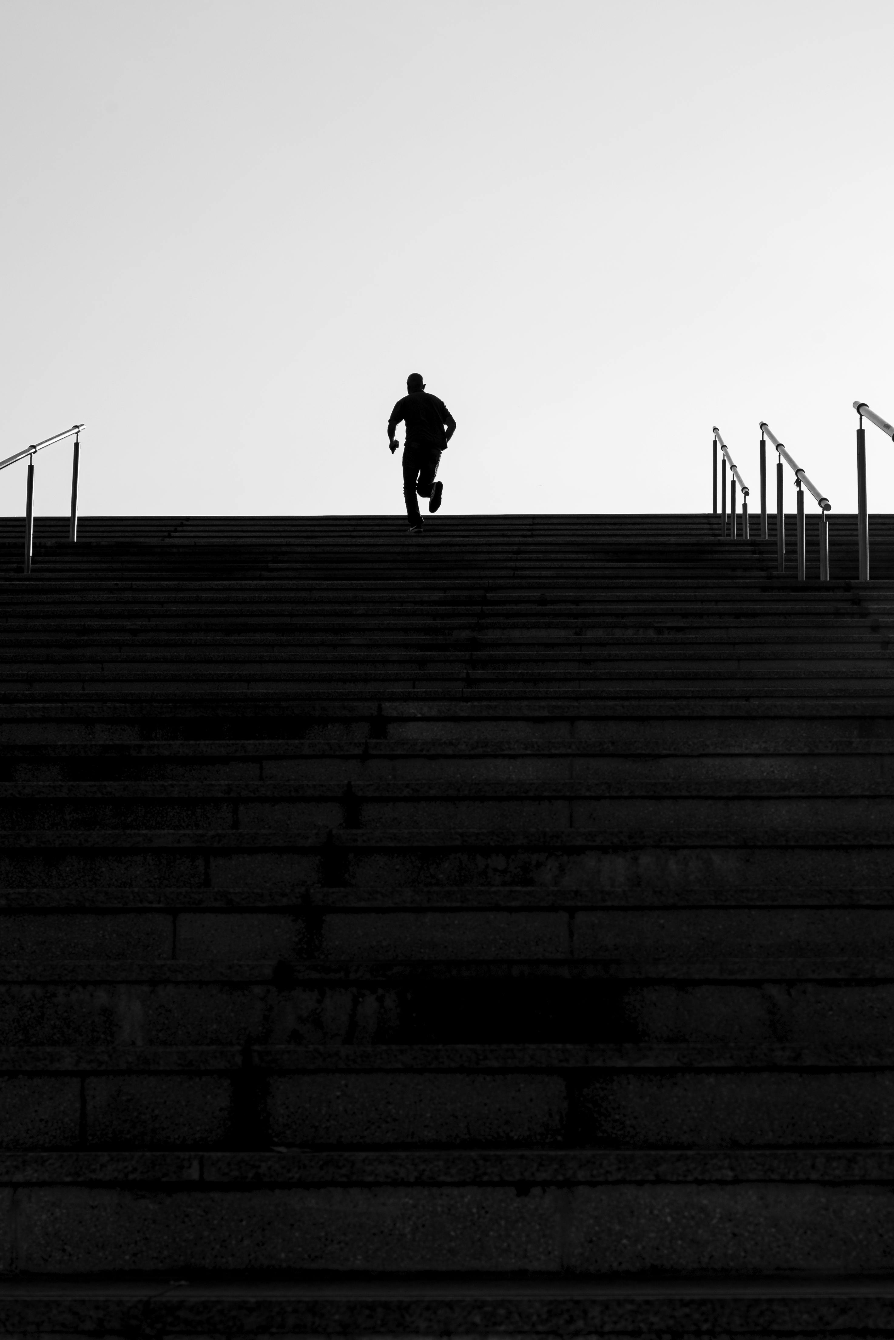 Silhouette of Person Running Upstairs in Buenos Aires · Free Stock Photo