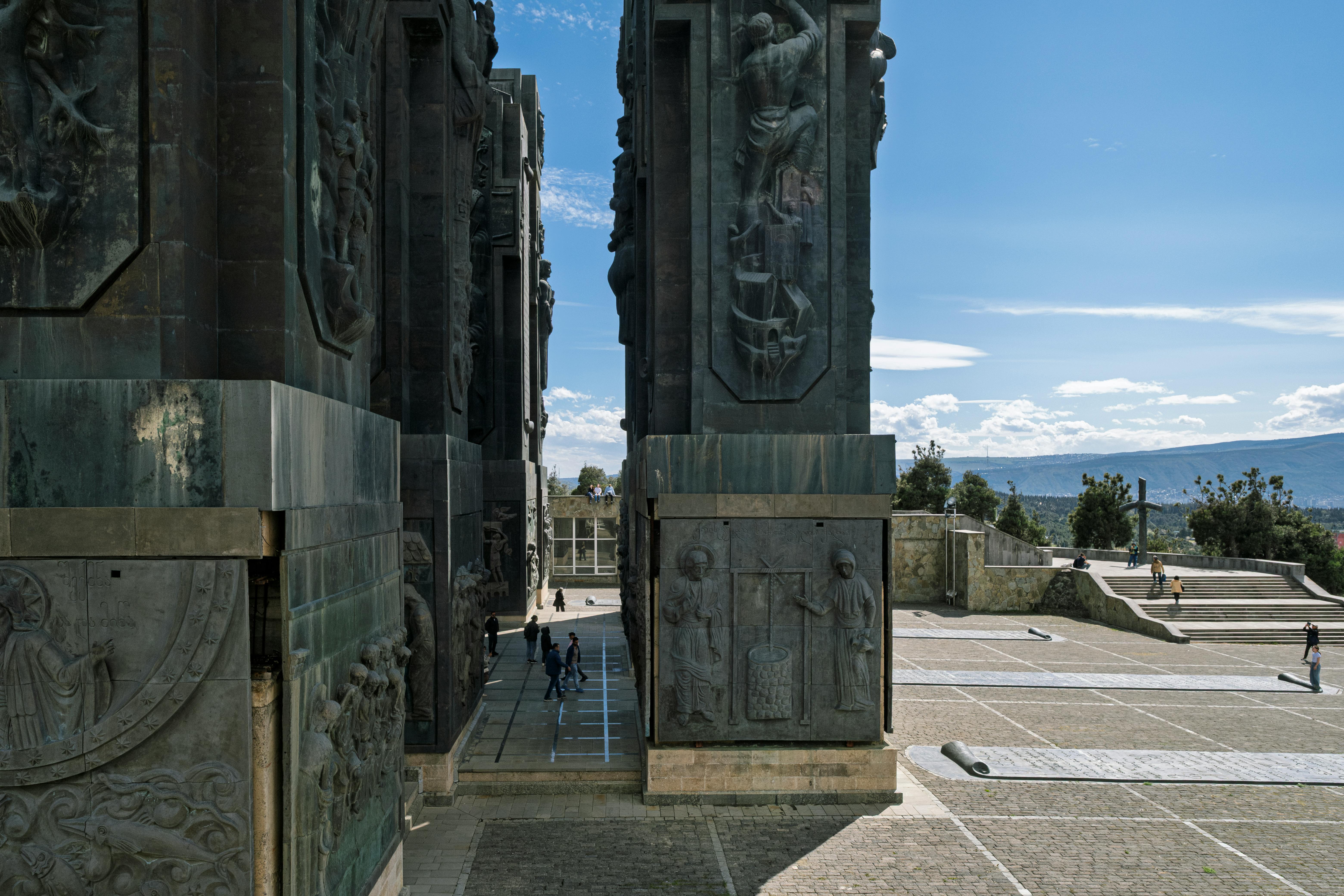 Monumental Columns at The Chronicle of Georgia · Free Stock Photo