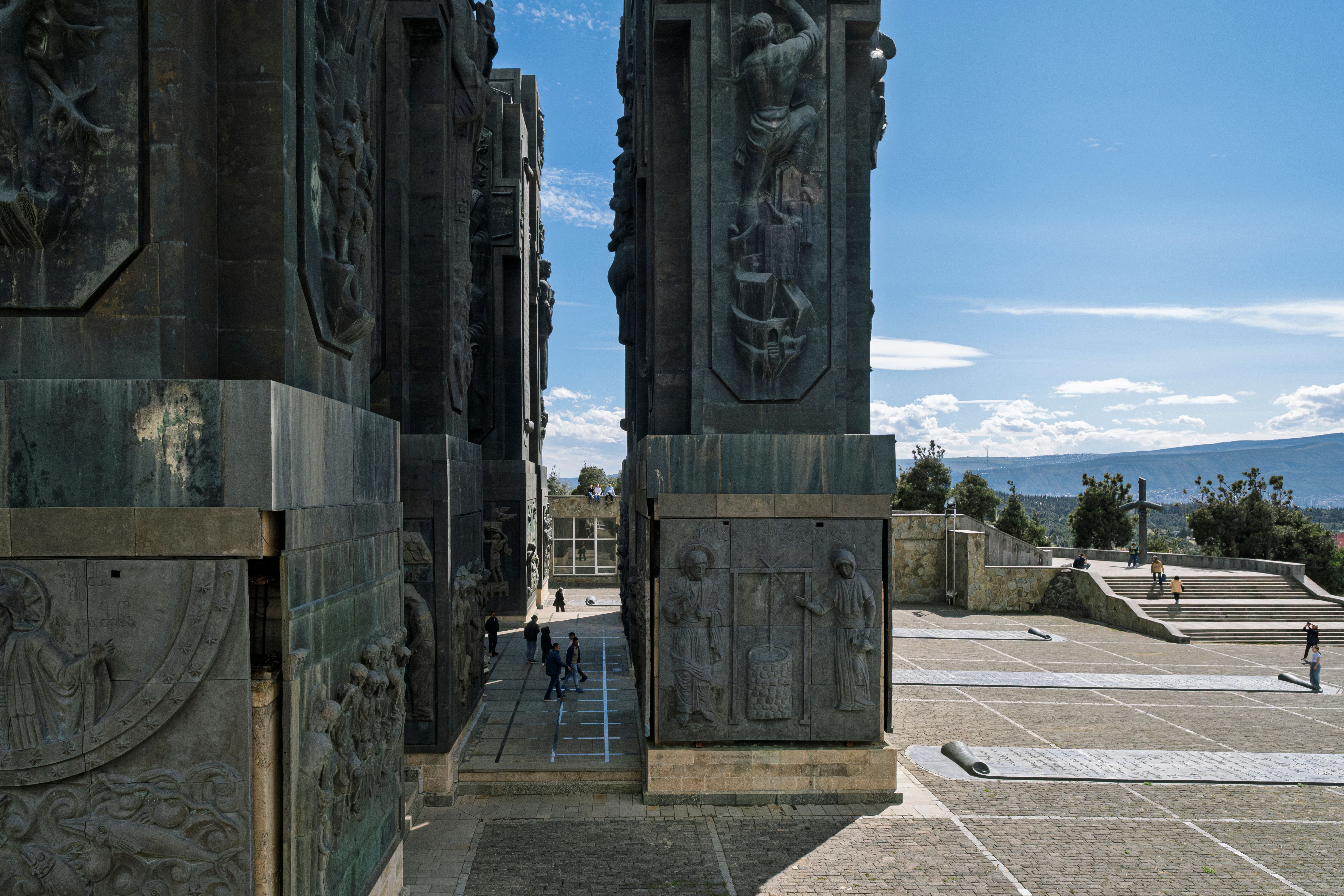 Monumental Columns at The Chronicle of Georgia · Free Stock Photo
