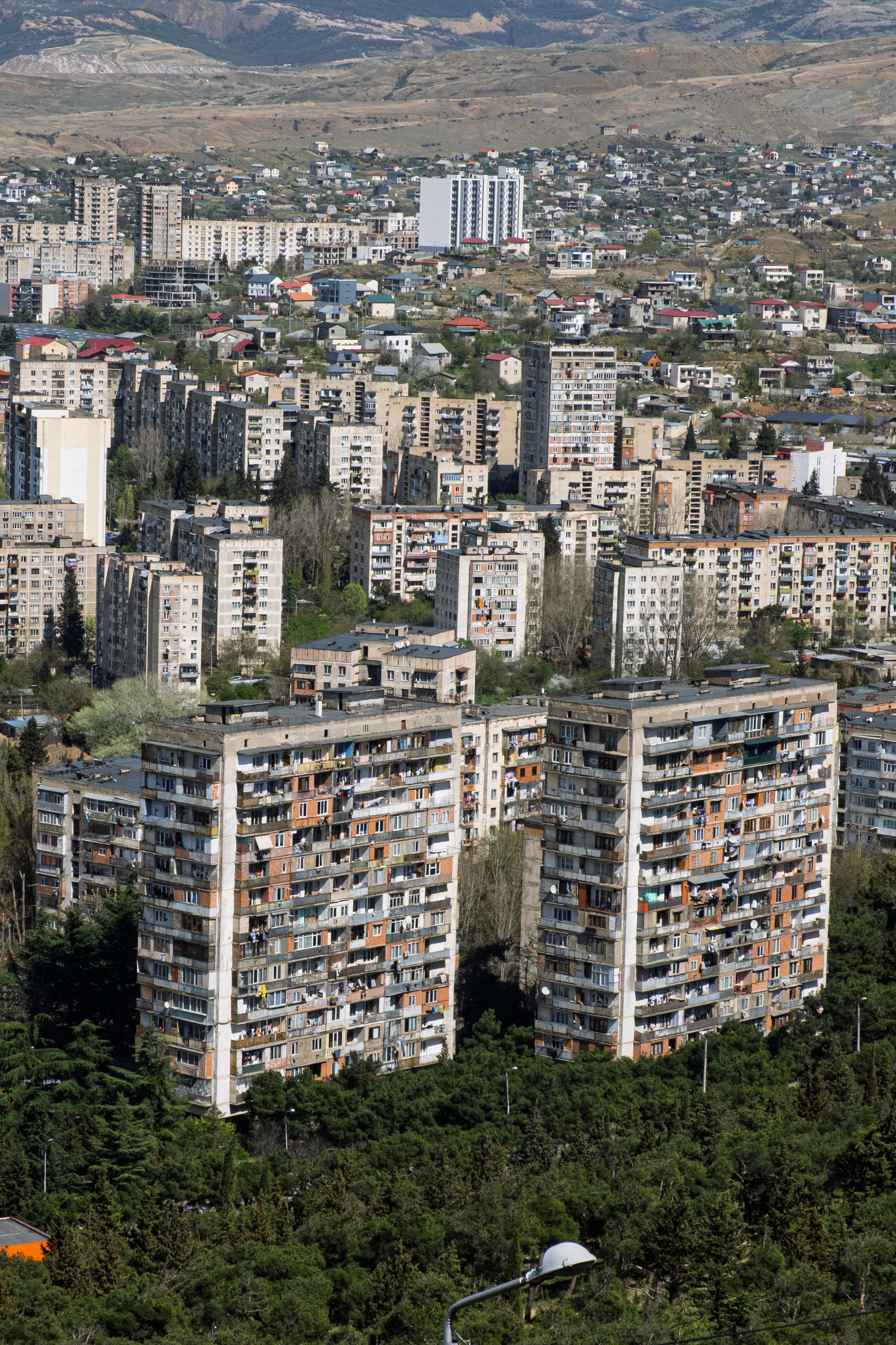 Aerial View of Soviet Era Apartment Blocks in Tbilisi · Free Stock Photo