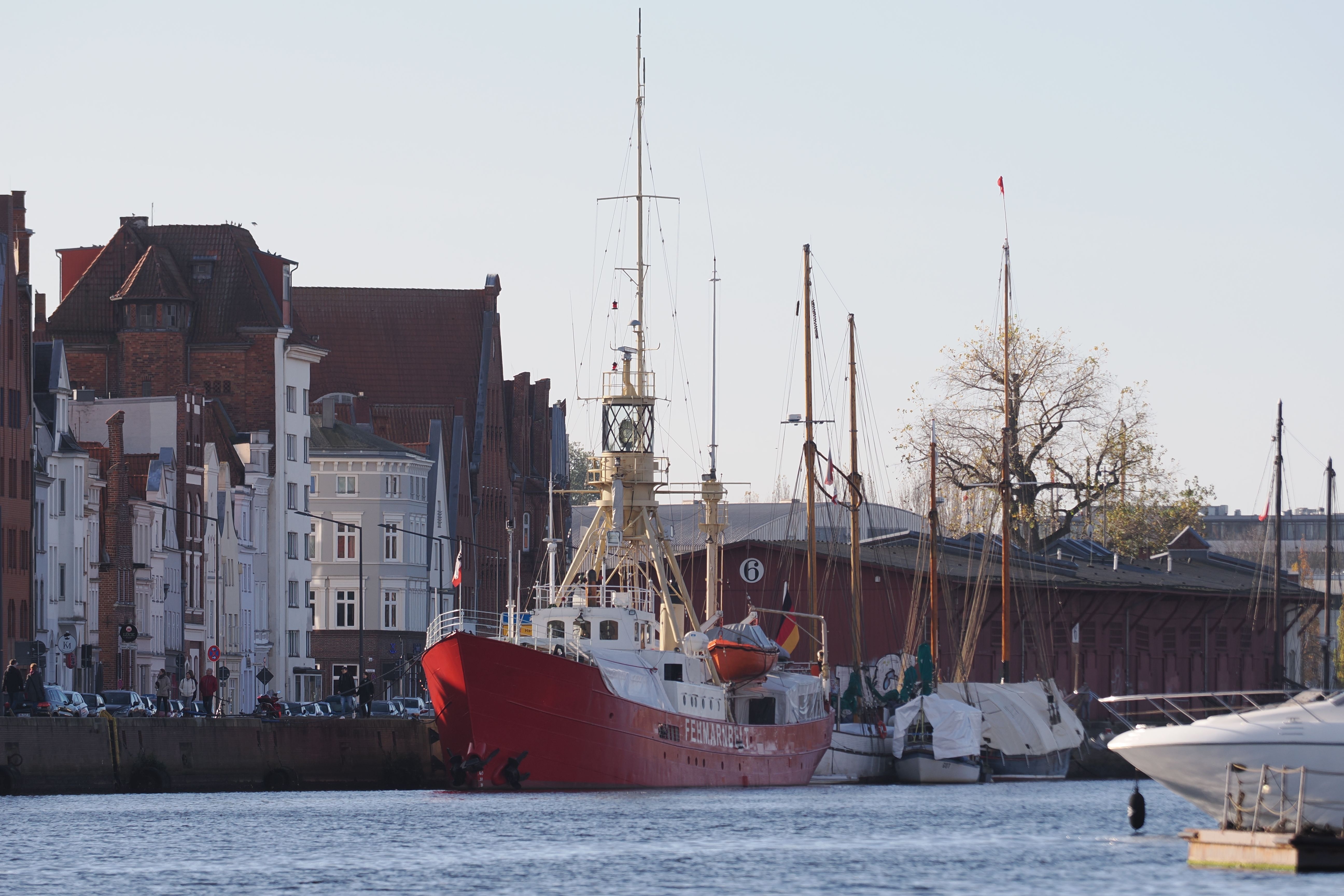 Charming Lübeck Harbor with Historic Ships · Free Stock Photo