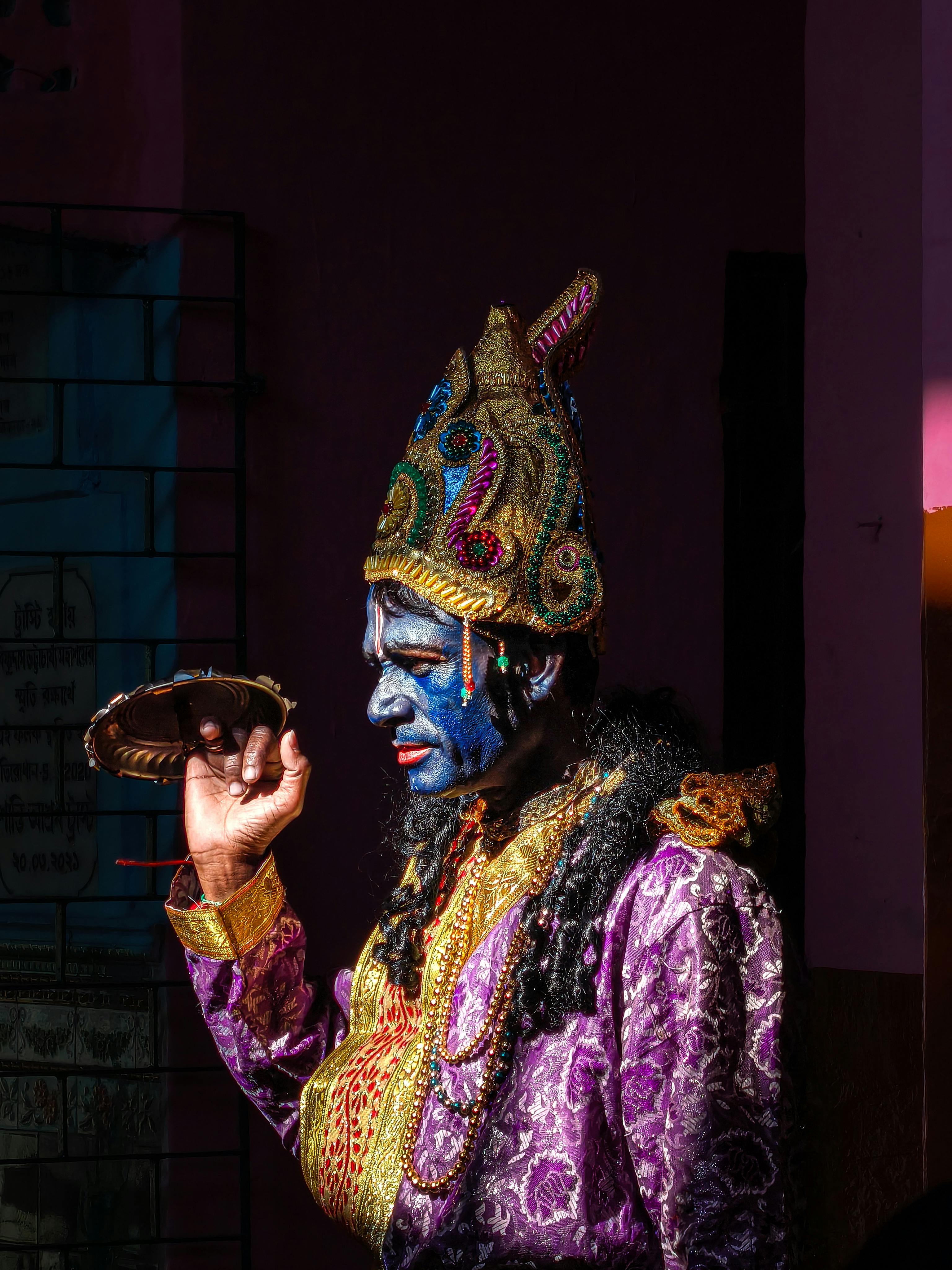 Traditional Indian Performer in Colorful Costume · Free Stock Photo