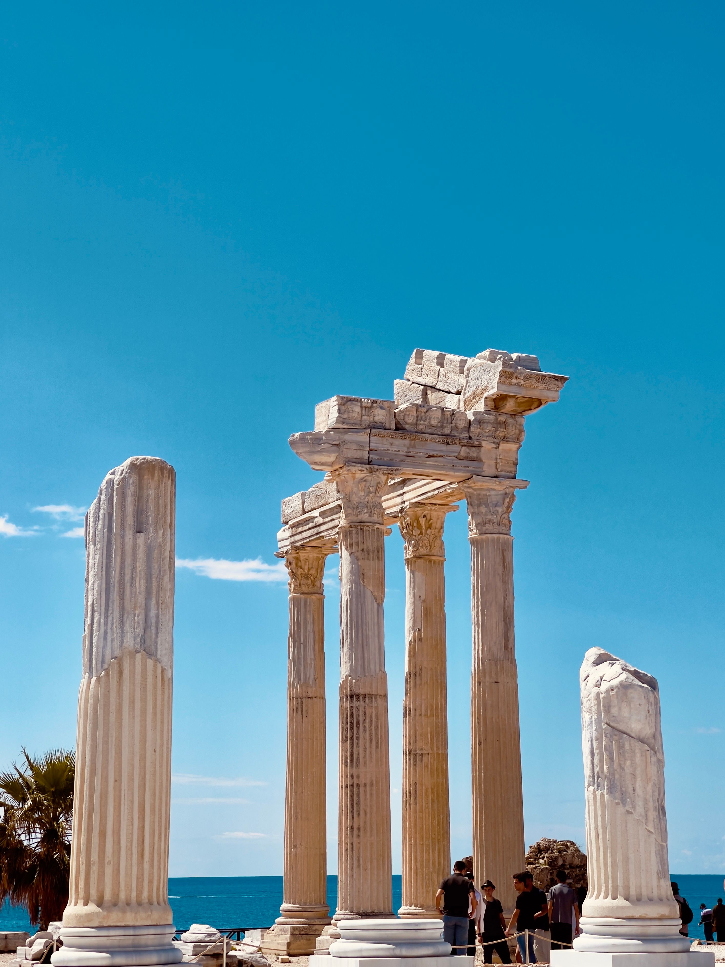 Ancient Roman Ruins with Marble Columns by the Sea · Free Stock Photo