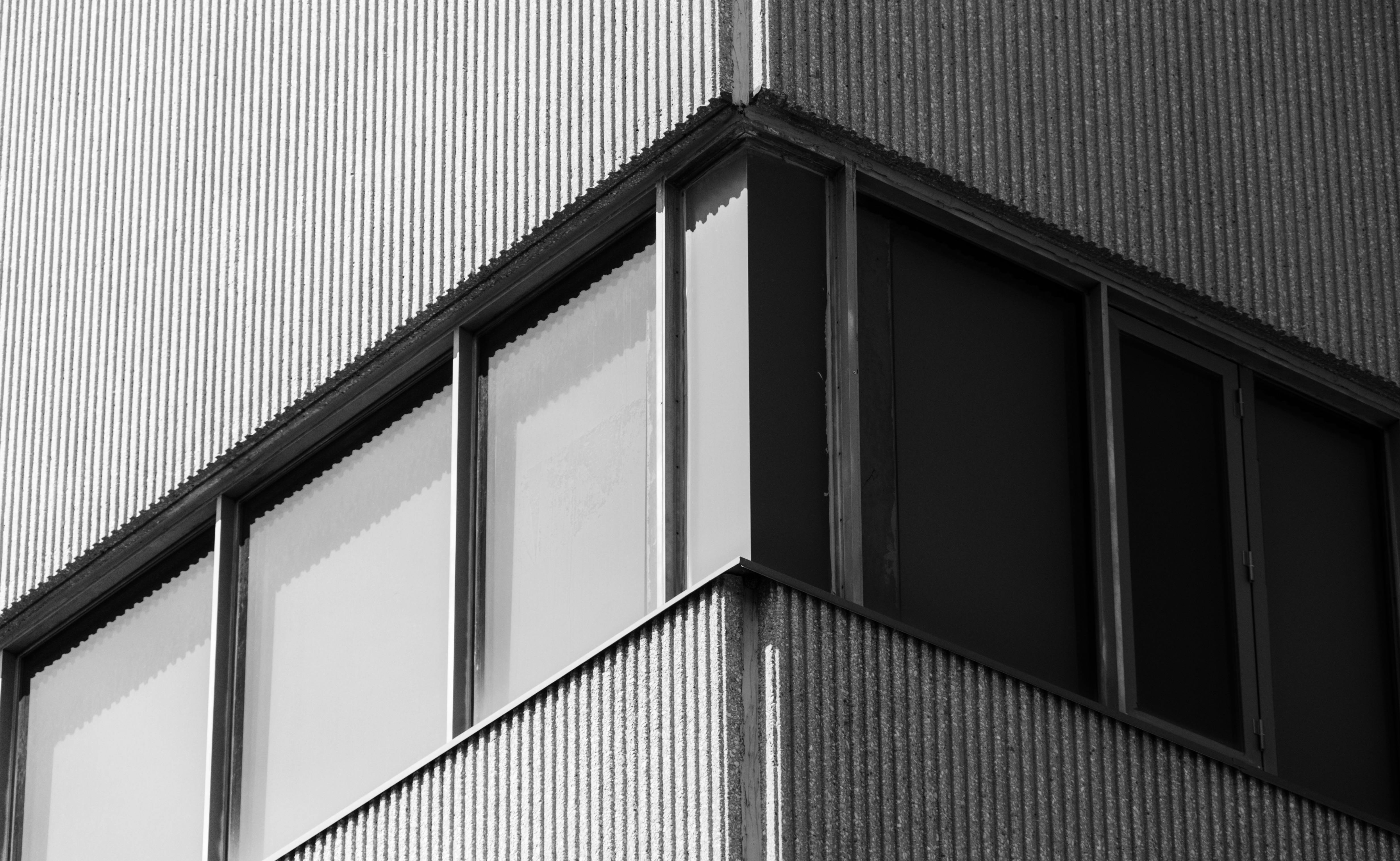 Modern Minimalist Building Facade in Monochrome · Free Stock Photo