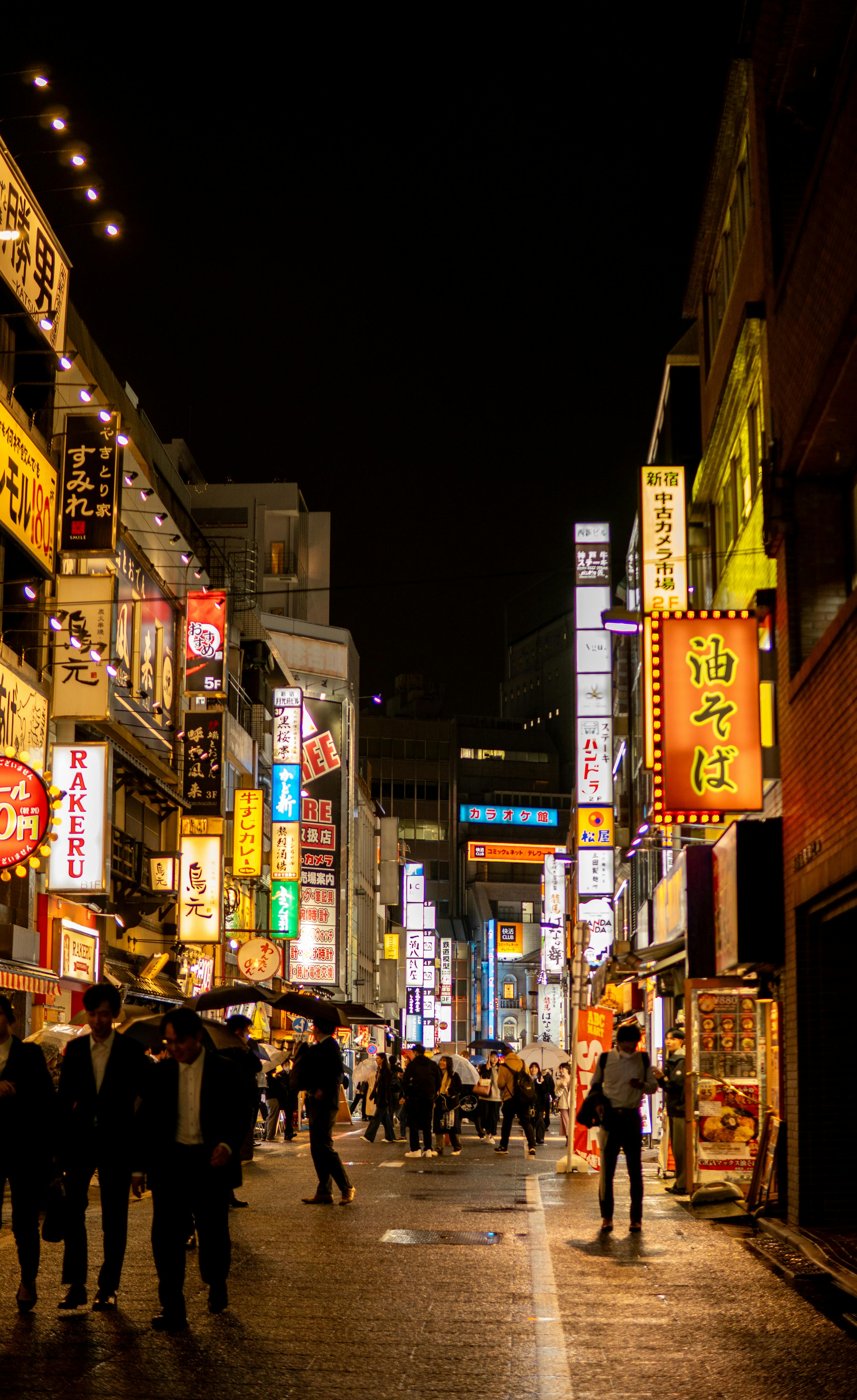 Vibrant Nightlife in Japanese City Street · Free Stock Photo