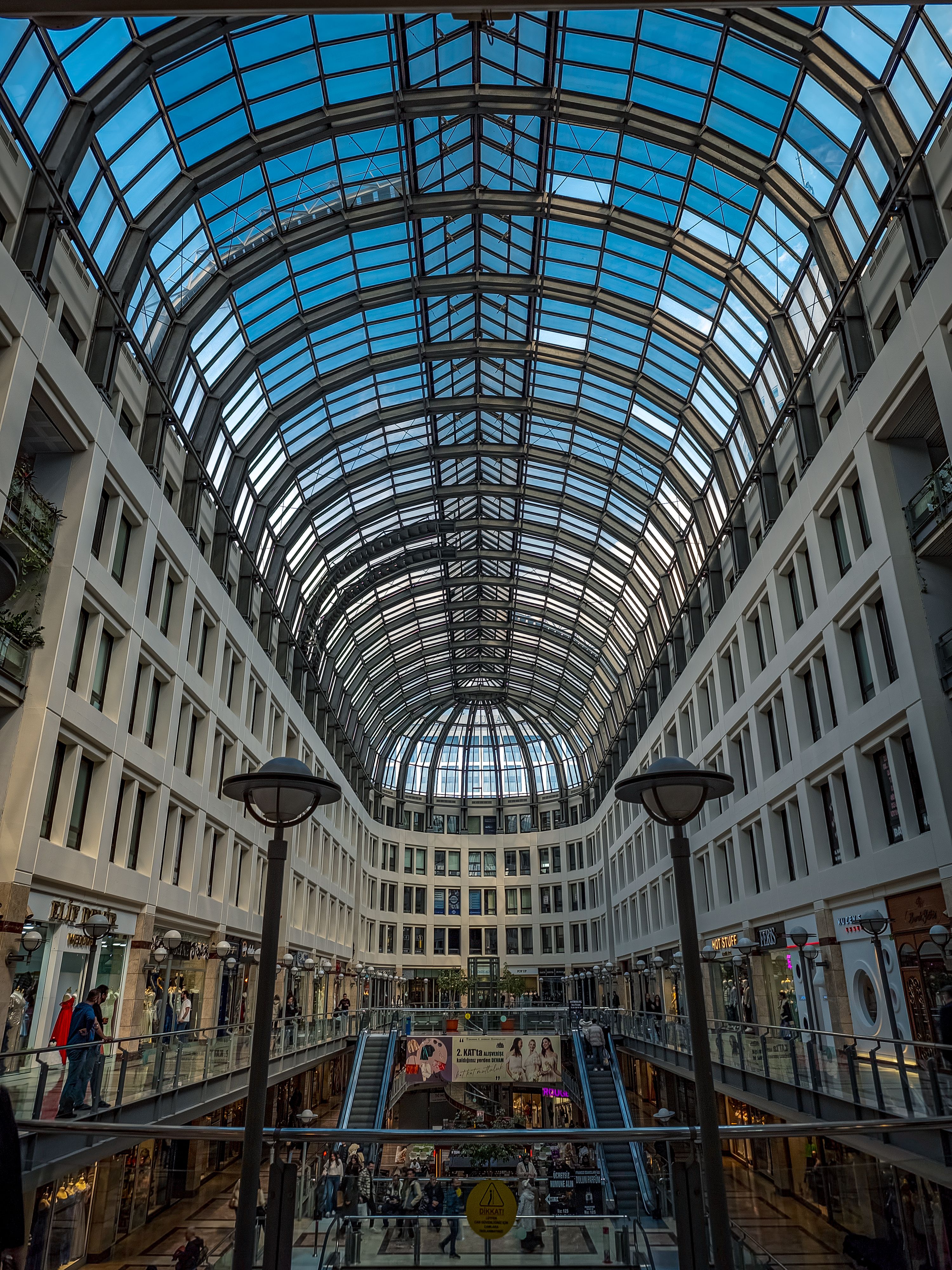 Modern Glass-Ceiling Shopping Mall Interior · Free Stock Photo