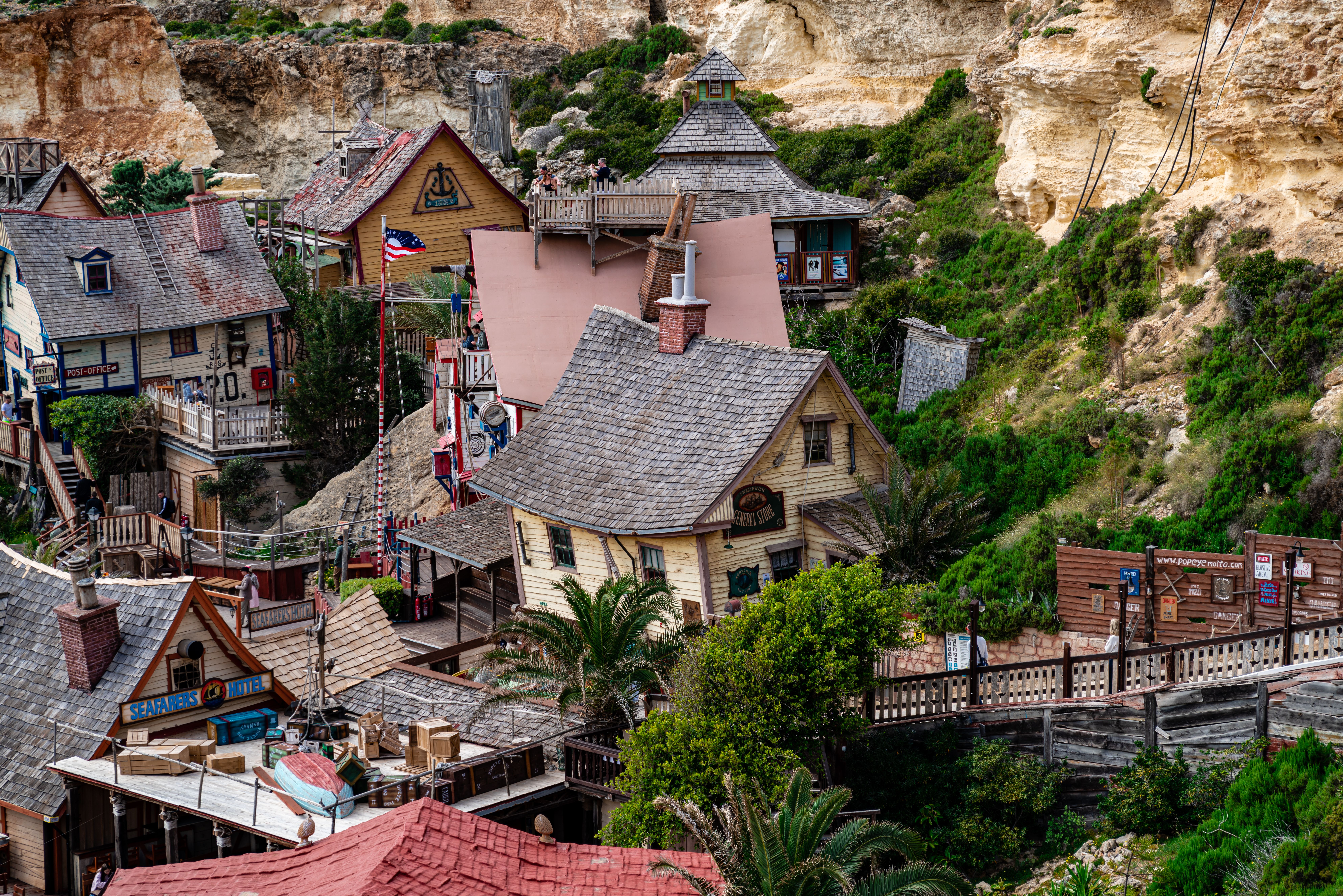Charming Seaside Village at Popeye Village Malta · Free Stock Photo