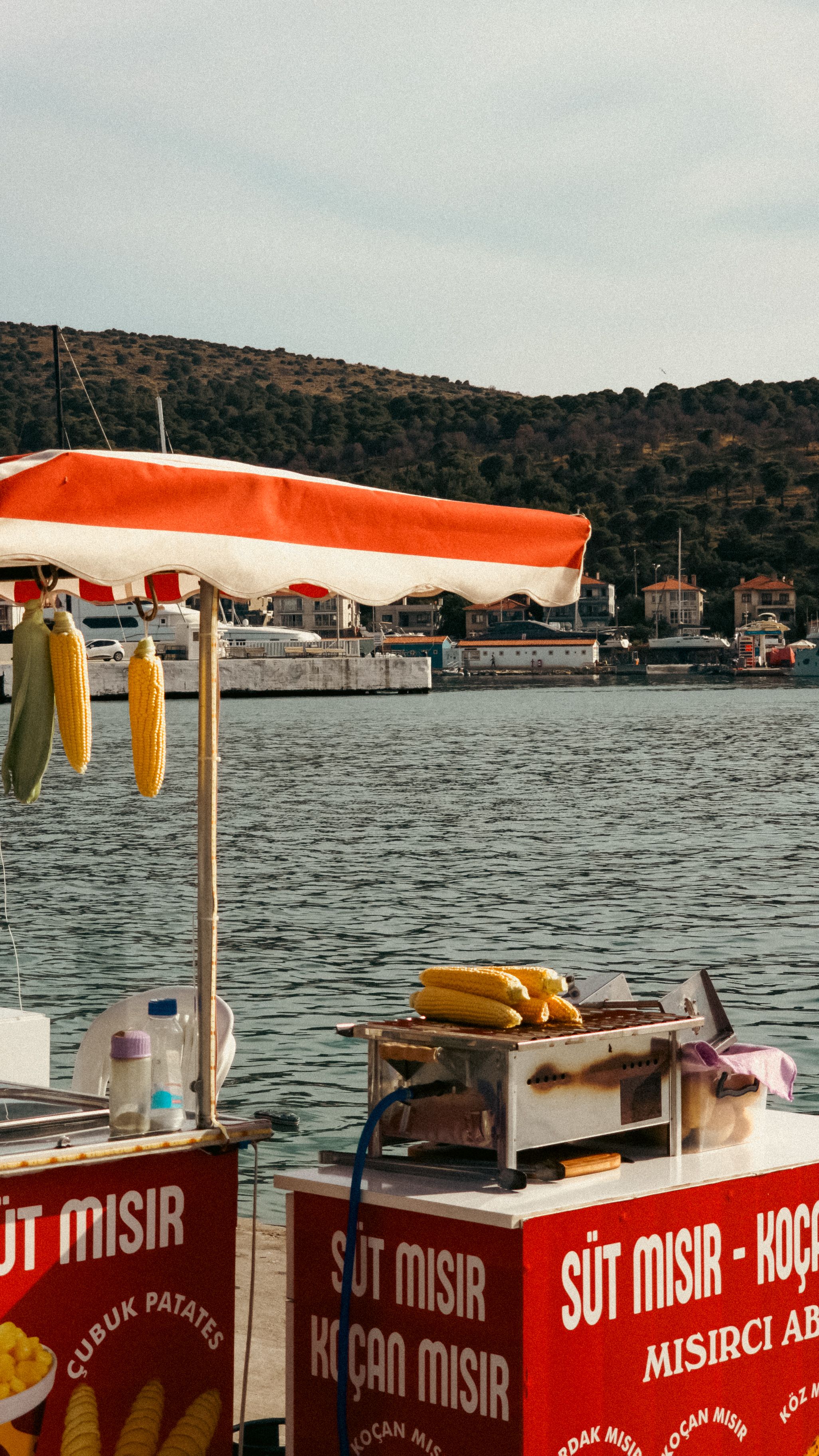 Corn Stand by the Waterfront in Coastal Town · Free Stock Photo