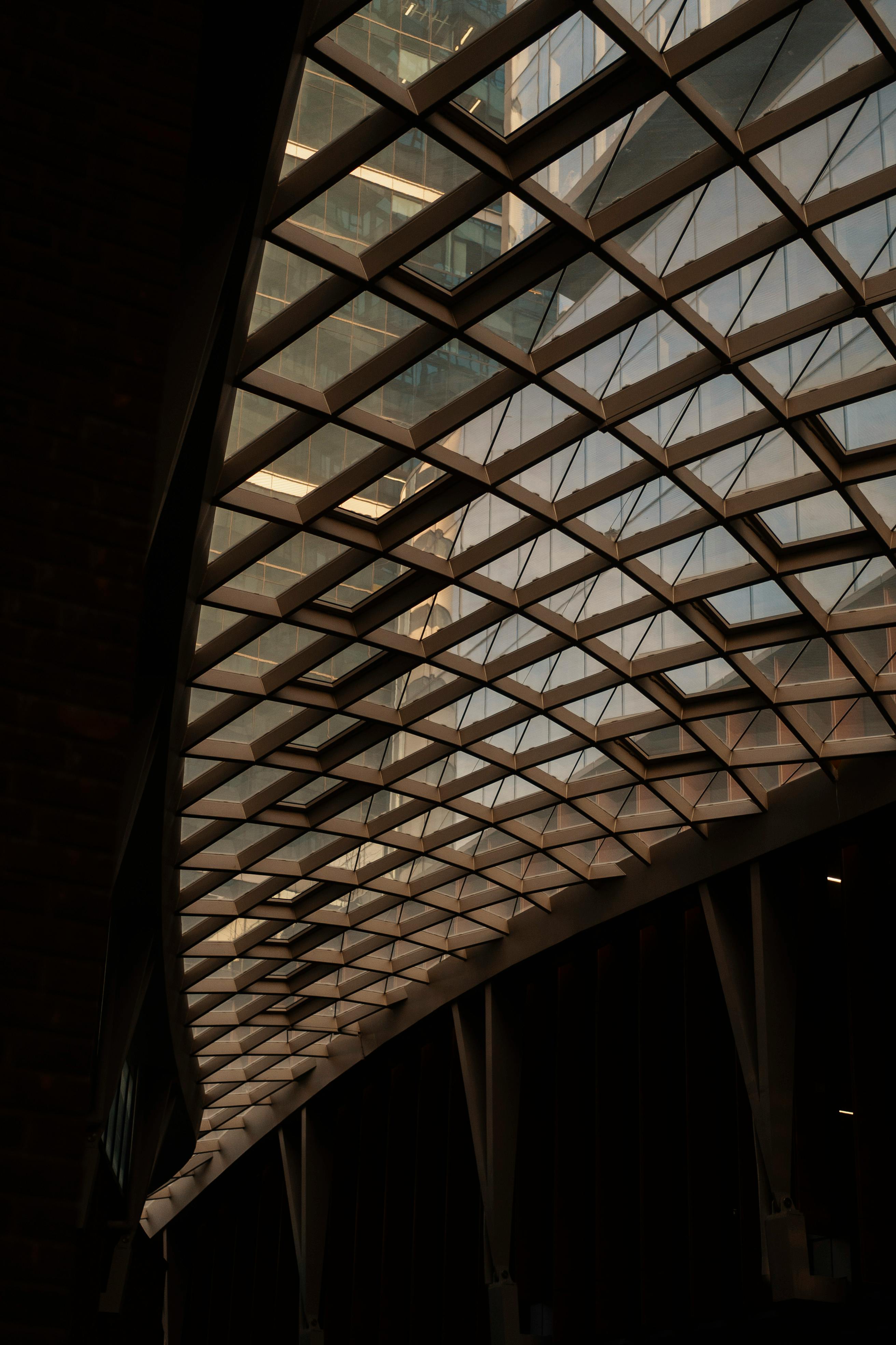 Modern Architectural Glass Ceiling Design · Free Stock Photo