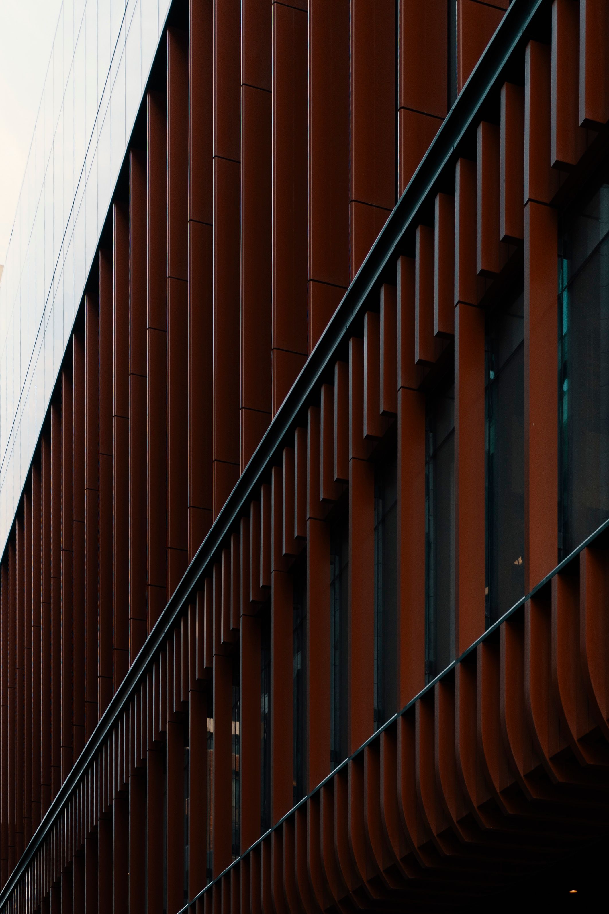 Modern Architectural Facade with Vertical Lines · Free Stock Photo