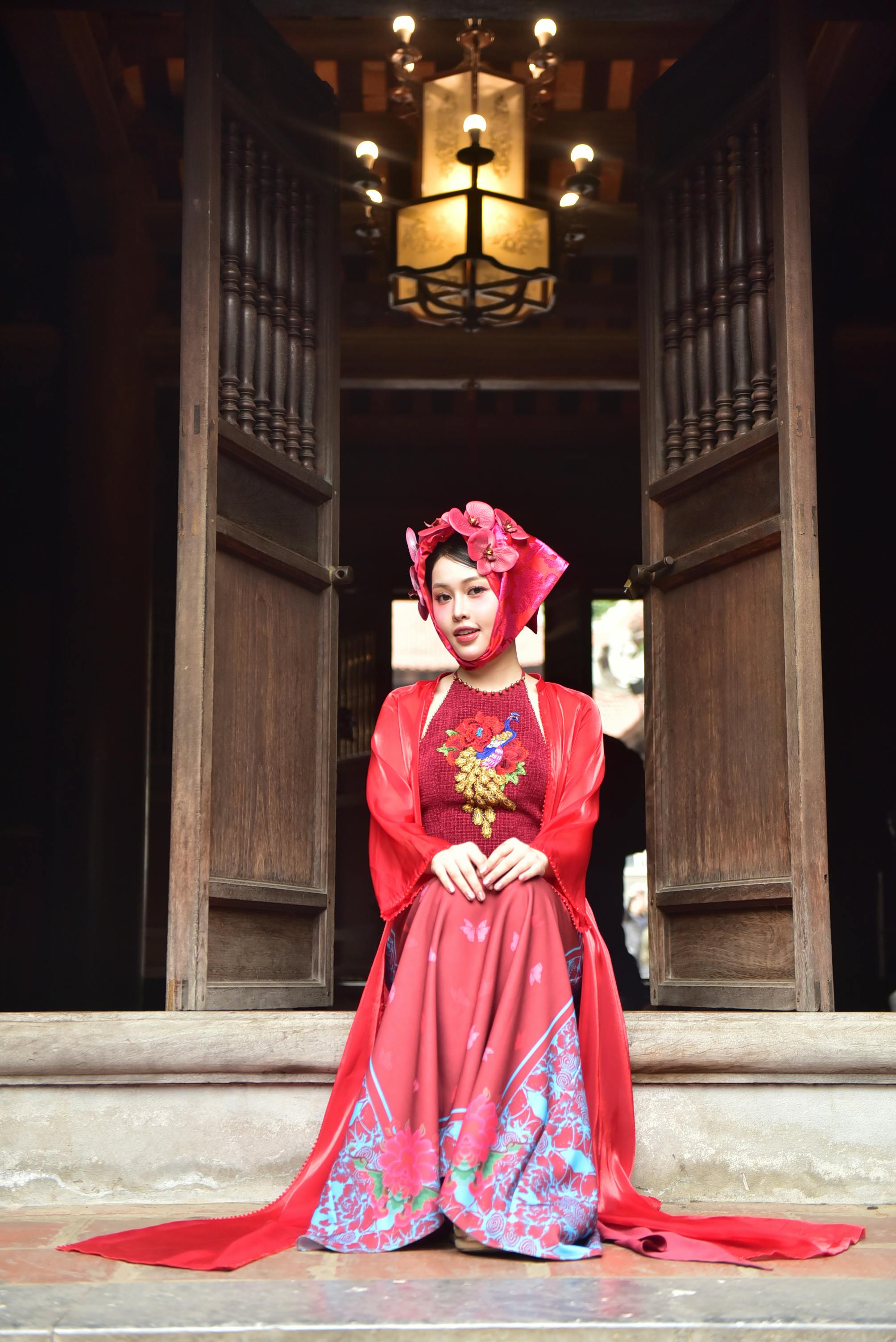 Traditional Asian Woman in Red Dress Portrait · Free Stock Photo