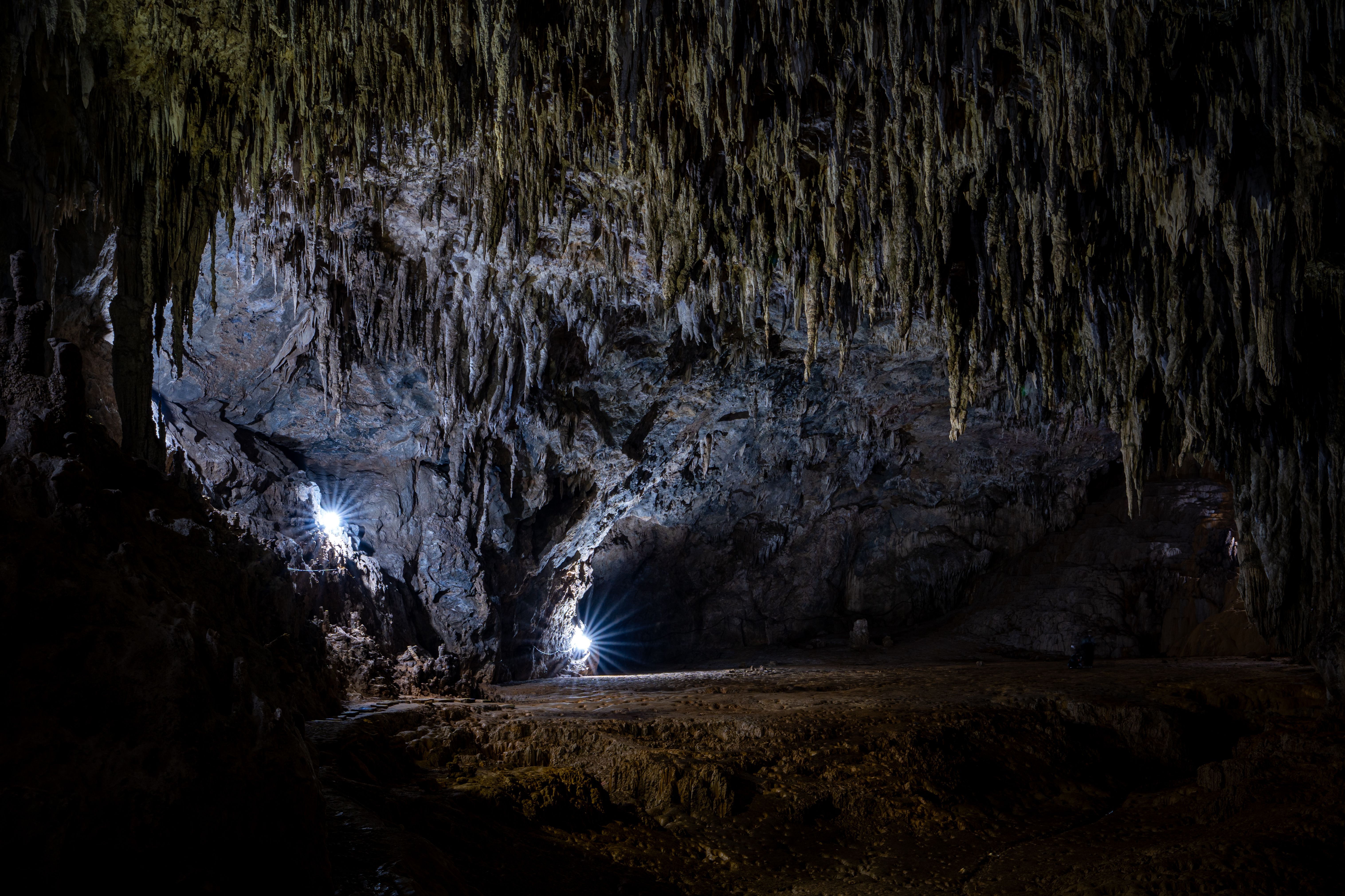 Mysterious Cave Interior with Stalactites · Free Stock Photo