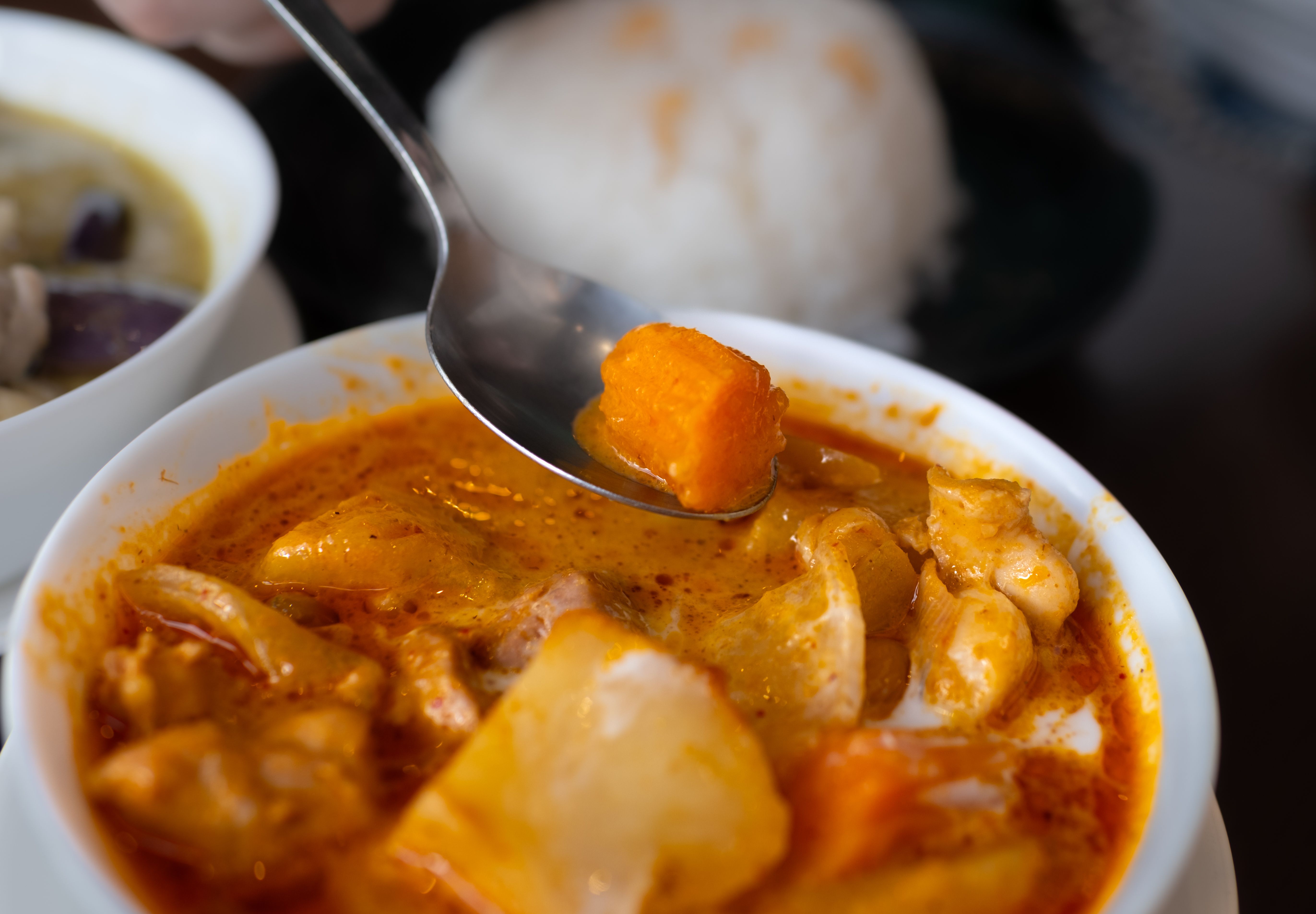 Close-up of Thai Red Curry with Vegetables · Free Stock Photo